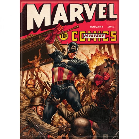 Marvel Comics 1000 Captain America Ata-Boy Magnet 2.5" X 3.5" - Walmart.com