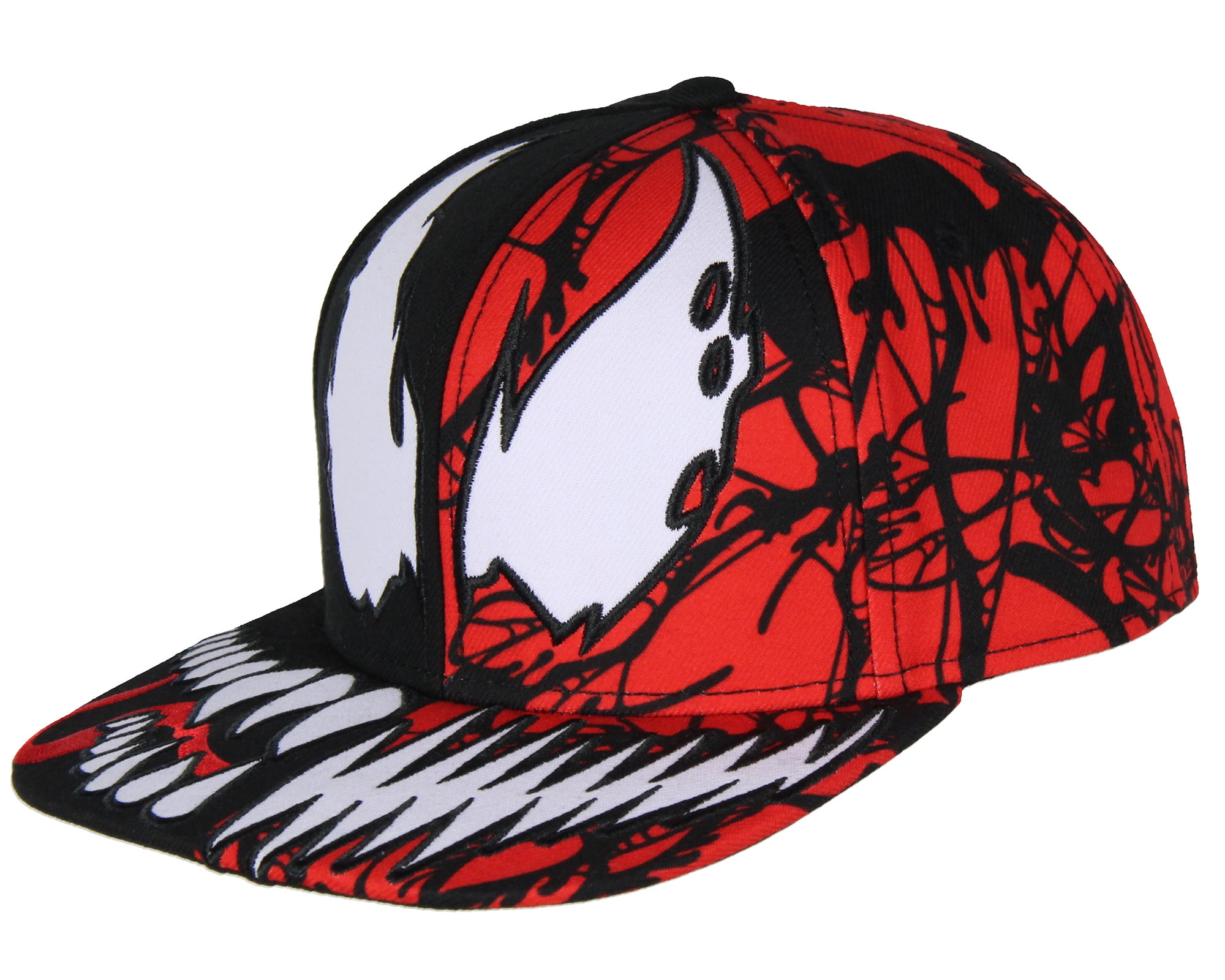 Marvel Comics Adult Venom Carnage Split Face Embroidered Flat Bill ...