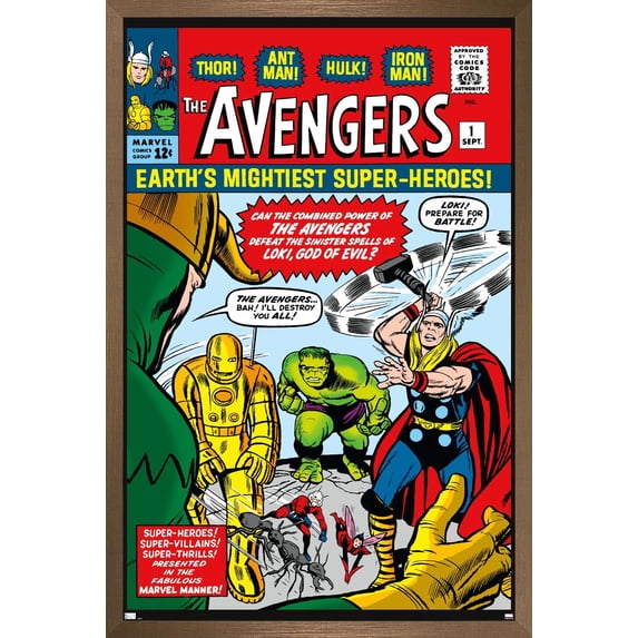 Marvel Comics - Avengers #1 Wall Poster, 22.375" x 34" Framed - Walmart.com