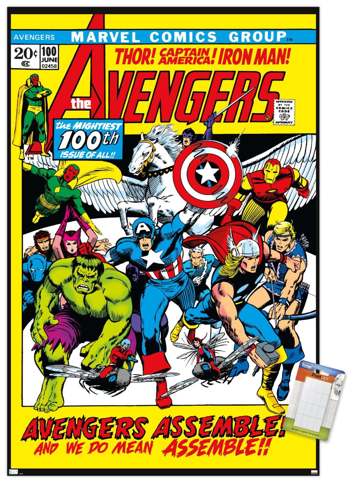 Marvel Comics - Avengers #100 Wall Poster, 22.375" x 34" - Walmart.com