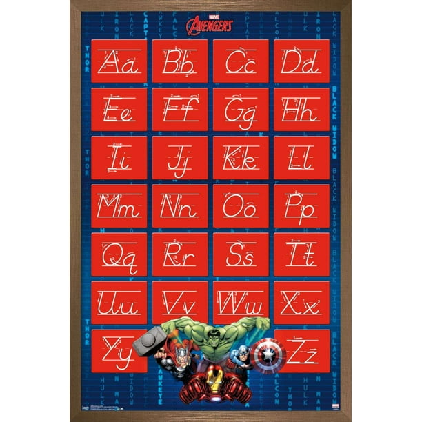 Marvel Comics - Avengers - Alphabet - Write Letters Wall Poster, 22.375 ...