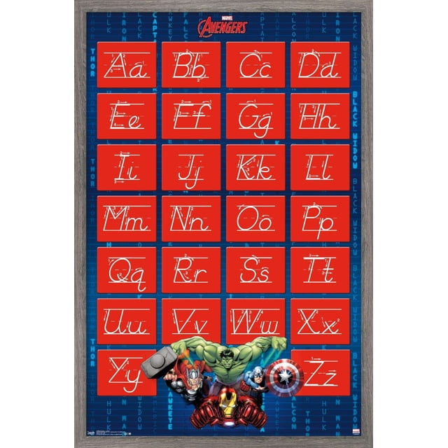 Marvel Comics - Avengers - Alphabet - Write Letters Wall Poster, 22.375 ...