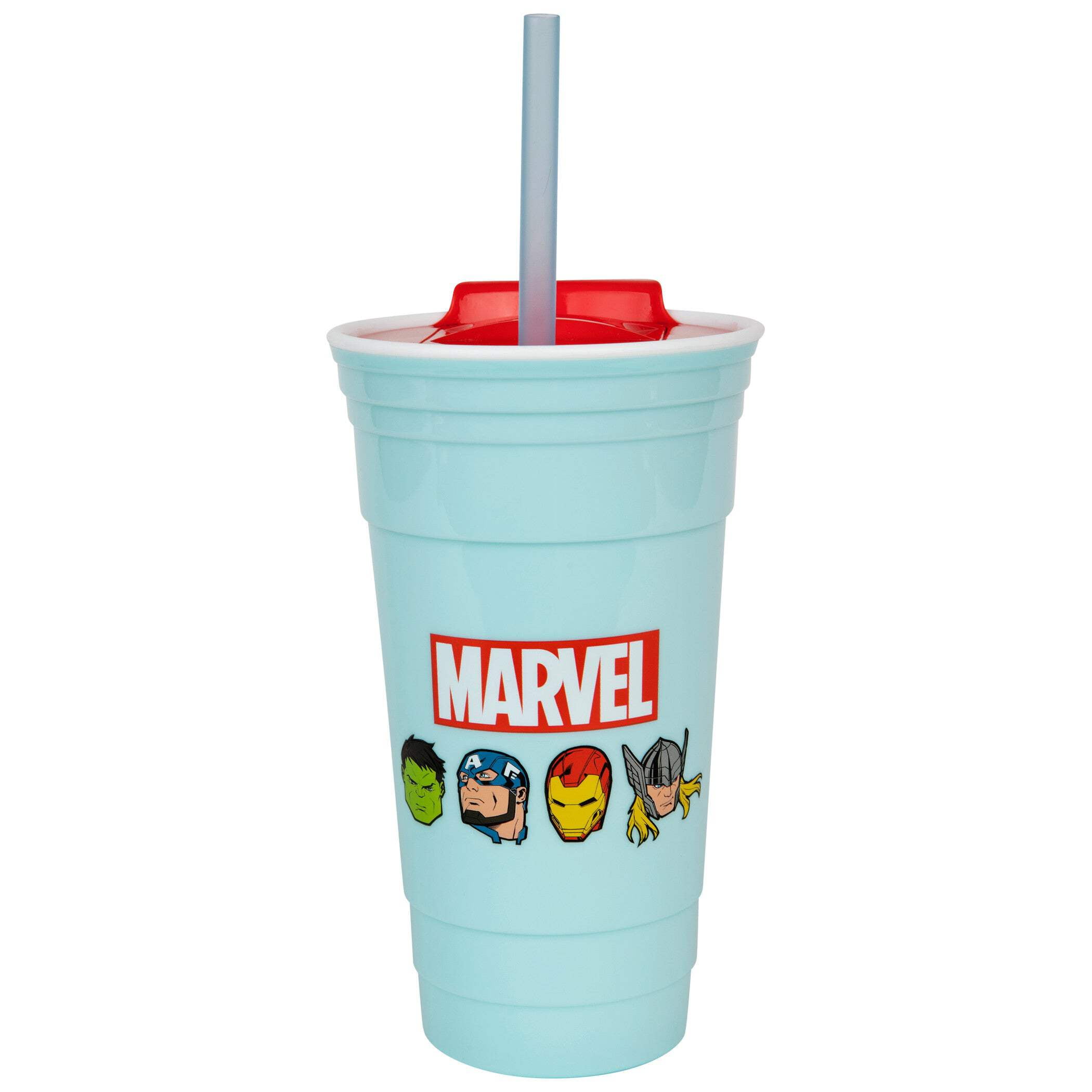 Marvel Avengers Faces 32oz Plastic Tumbler with Lid and Straw for Kids ...
