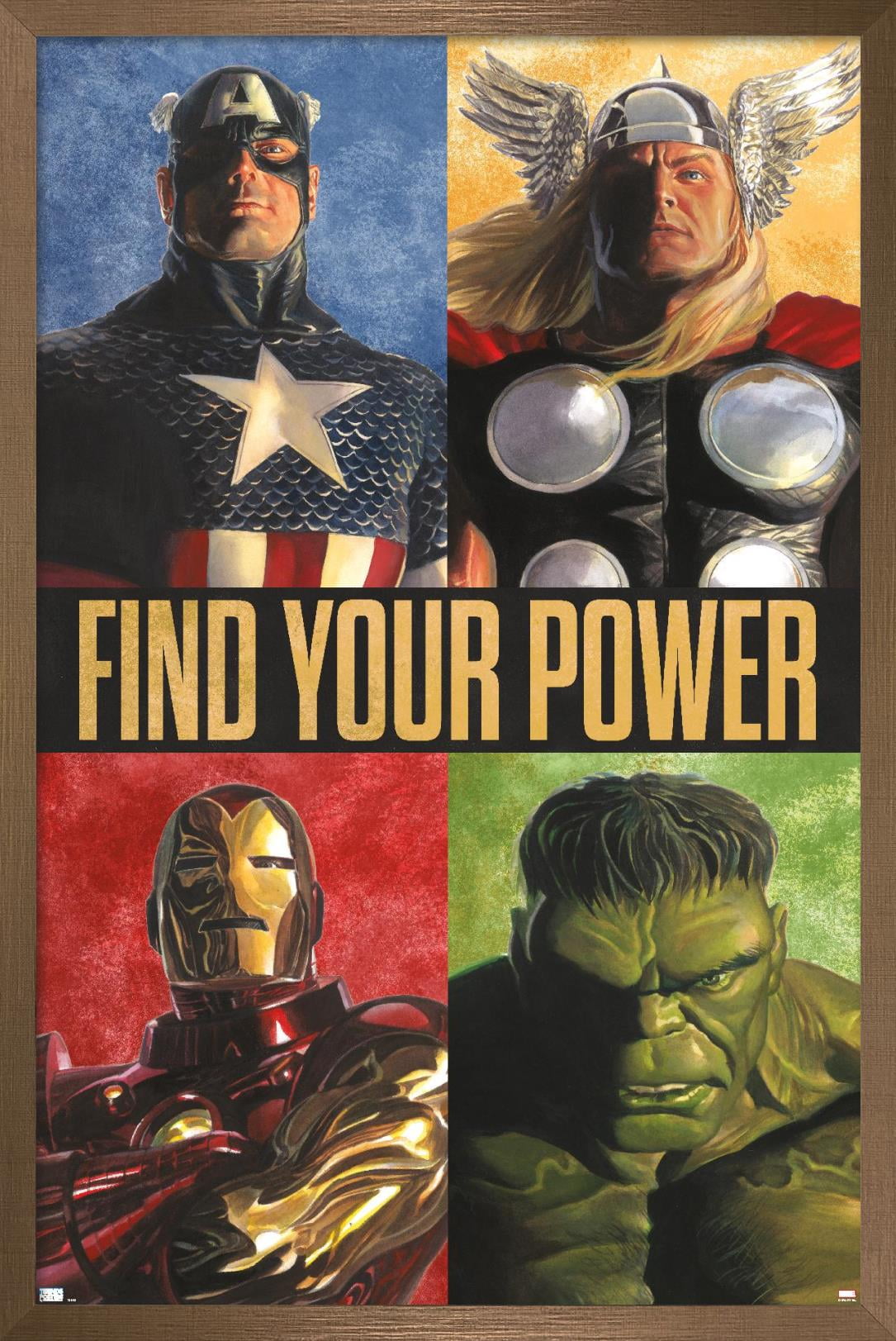 Marvel Comics - Avengers Grid Wall Poster, 14.725" x 22.375", Framed ...