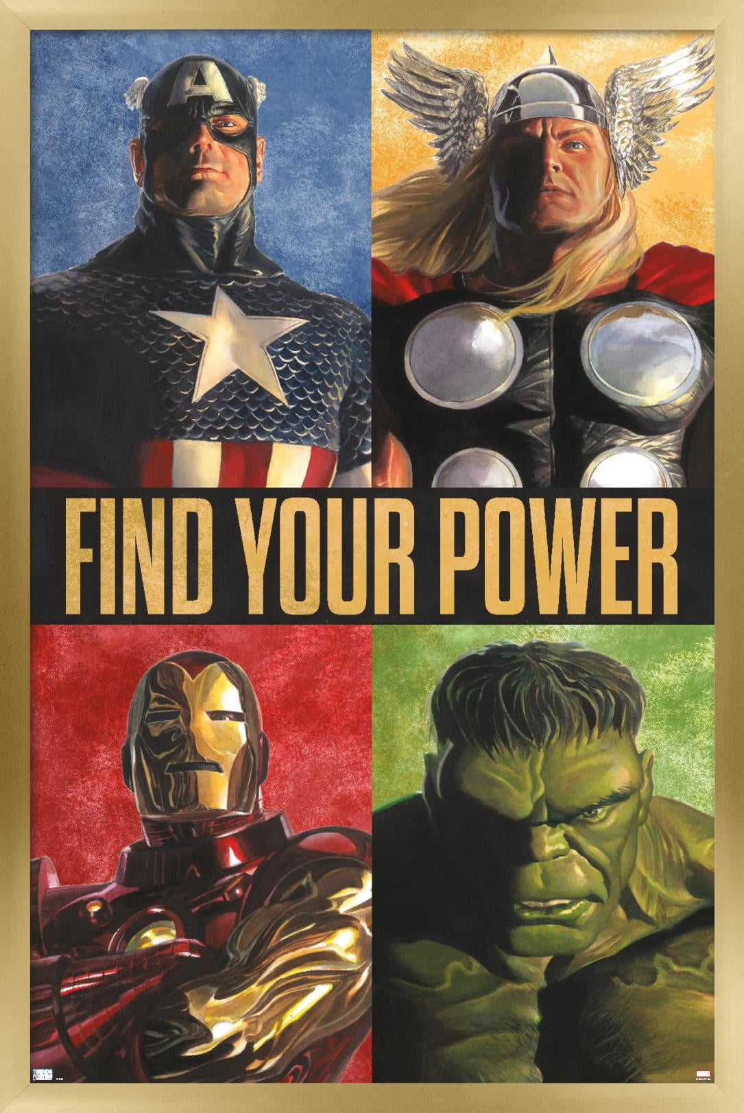 Marvel Comics - Avengers Grid Wall Poster, 22.375" x 34", Framed ...