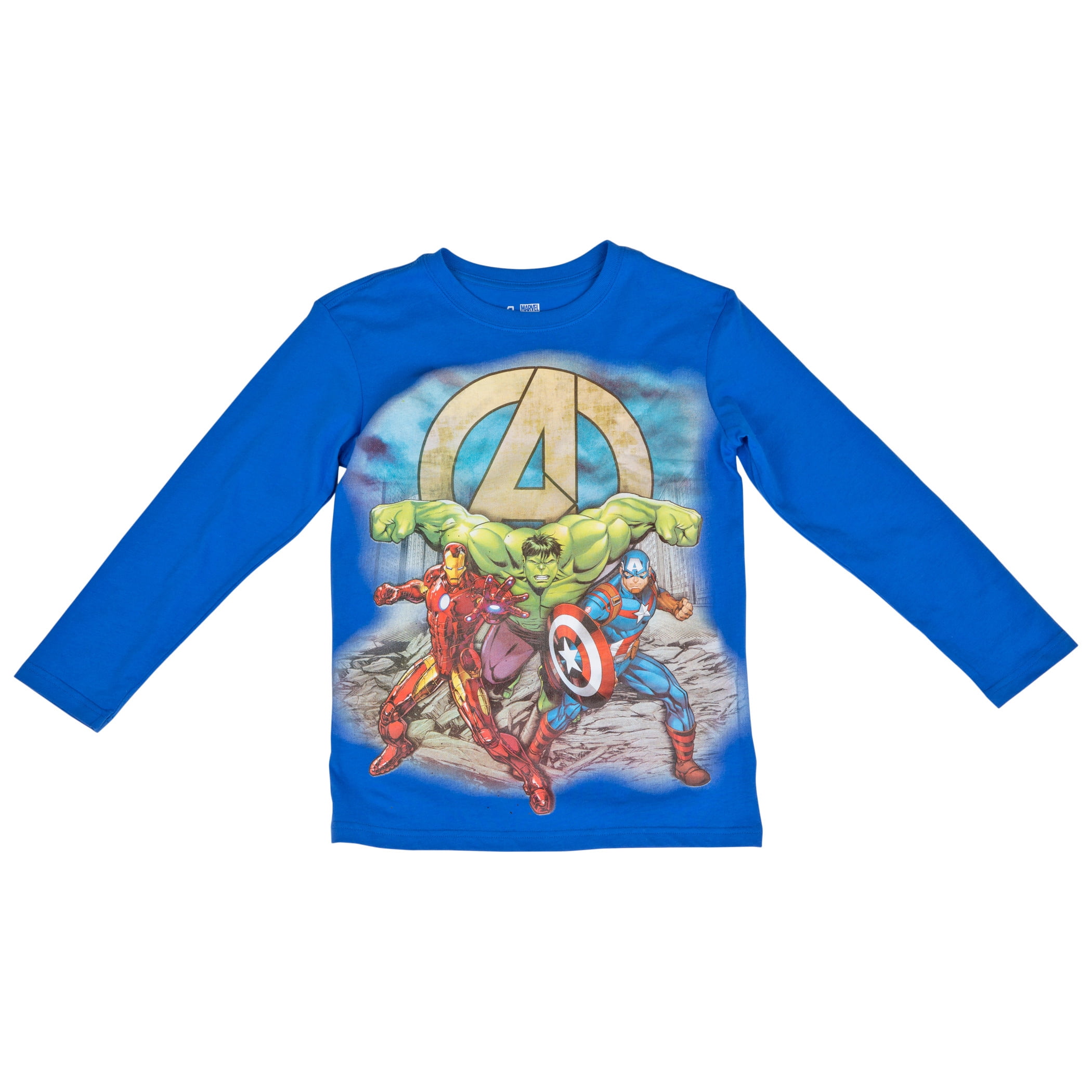Marvel Comics Avengers Group Battle Stance Youth Long Sleeve-Medium (7/ ...