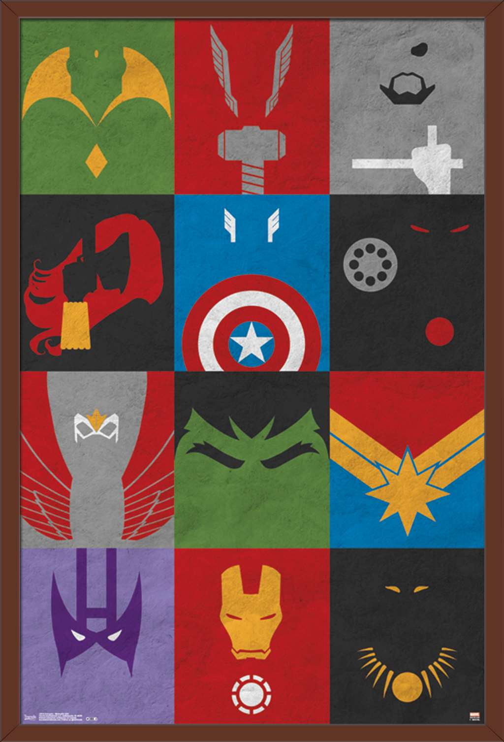 Marvel Comics - Avengers - Minimalist Grid Poster - Walmart.com