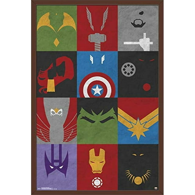 Marvel Comics - Avengers - Minimalist Grid Poster - Walmart.com