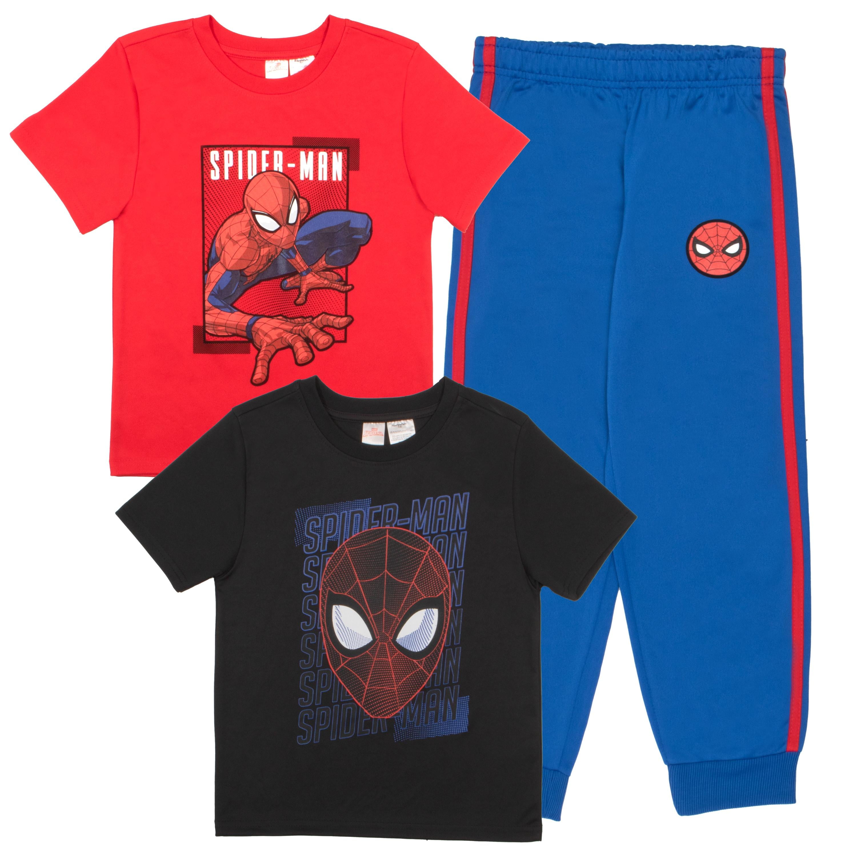 Marvel Comics Avengers and Spider-Man Boys 3-Piece Pants Set, Two Short ...