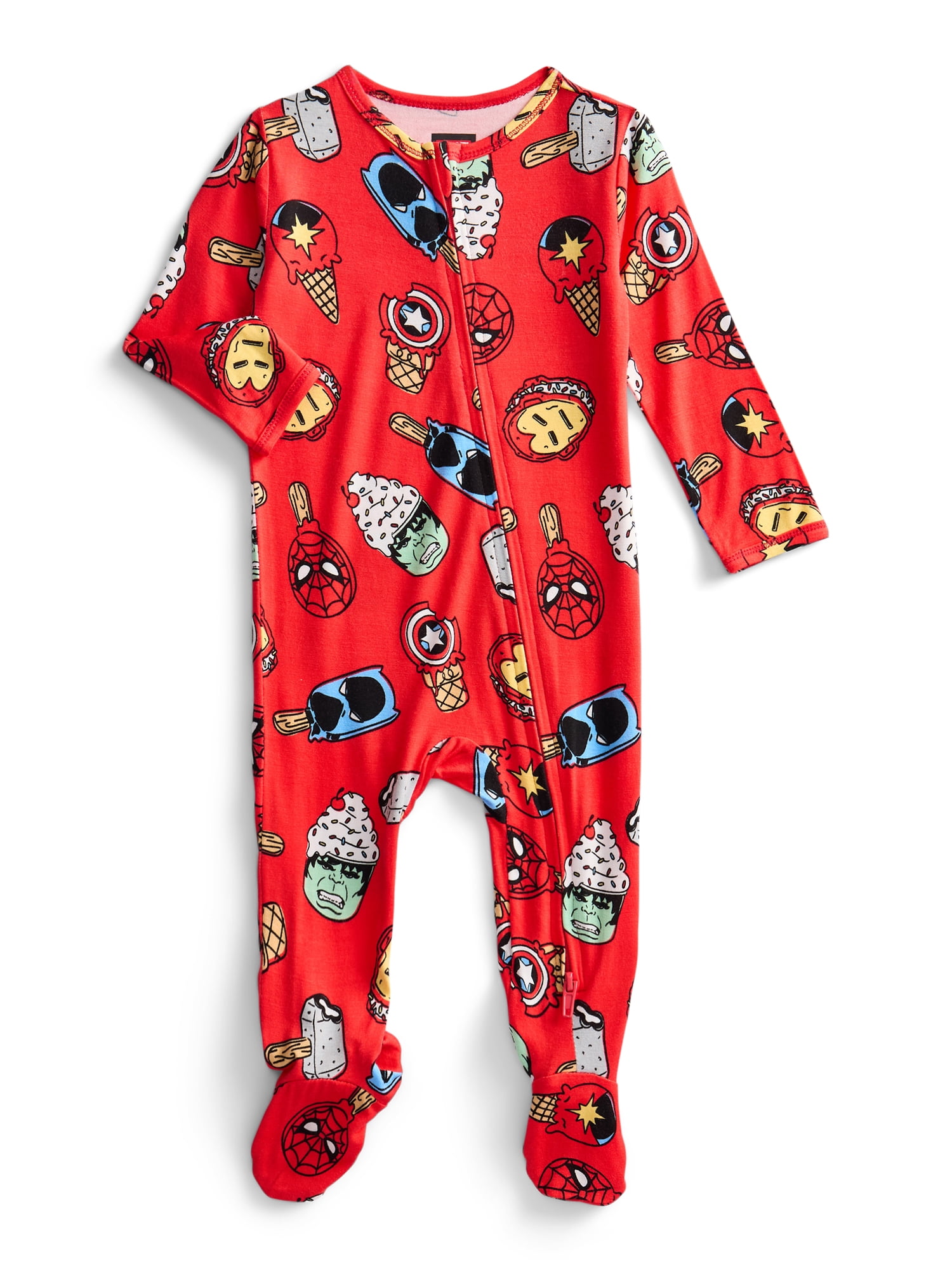 Marvel Comics Baby Boys Sleep N Play Footed One Piece Pajamas, Sizes 0M ...