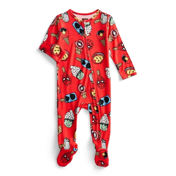 Marvel Comics Baby Boys Sleep N Play Footed One Piece Pajamas, Sizes 0M ...