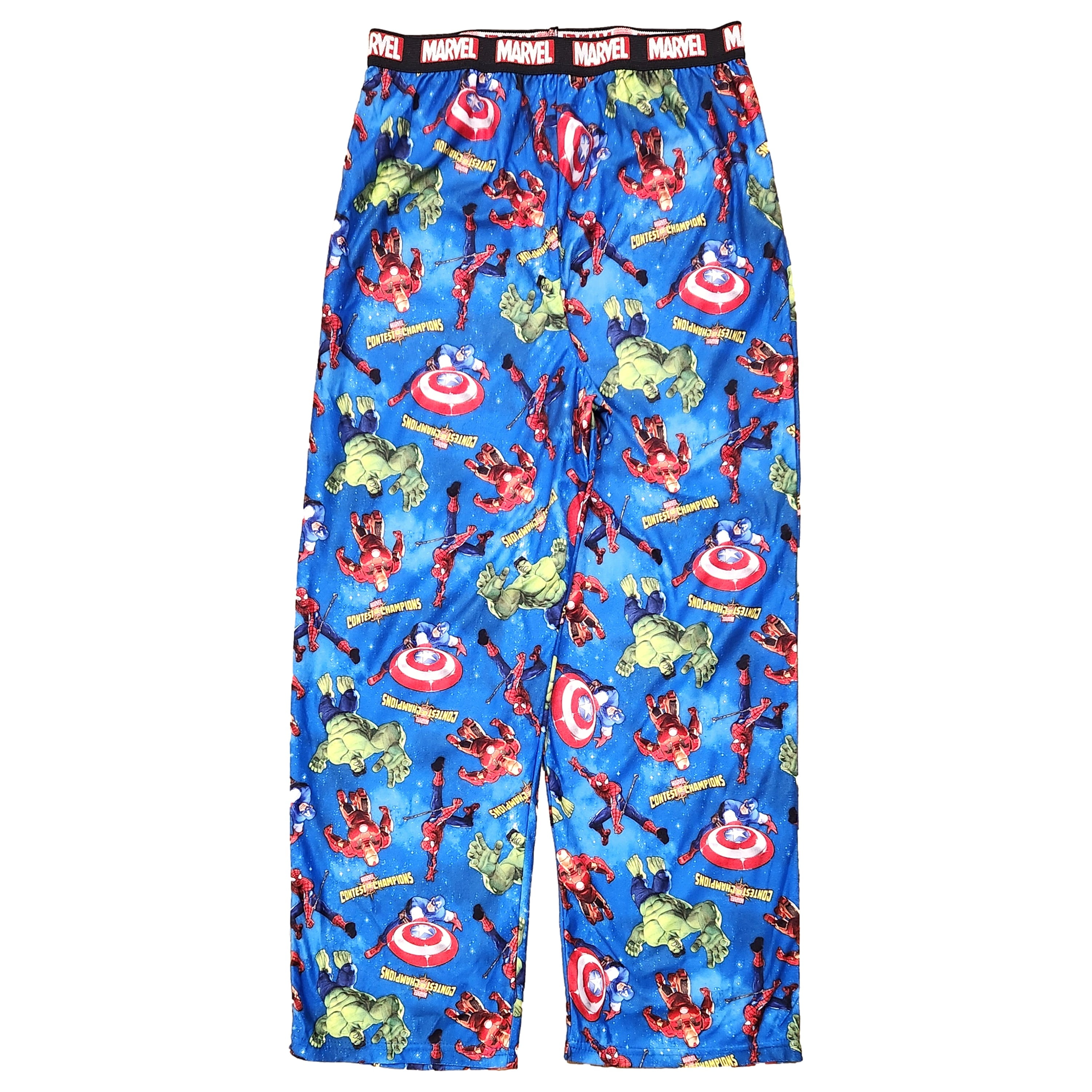 Marvel Comics Boys Blue Avengers Pajama Bottoms Hulk & Thor Sleep Pants ...