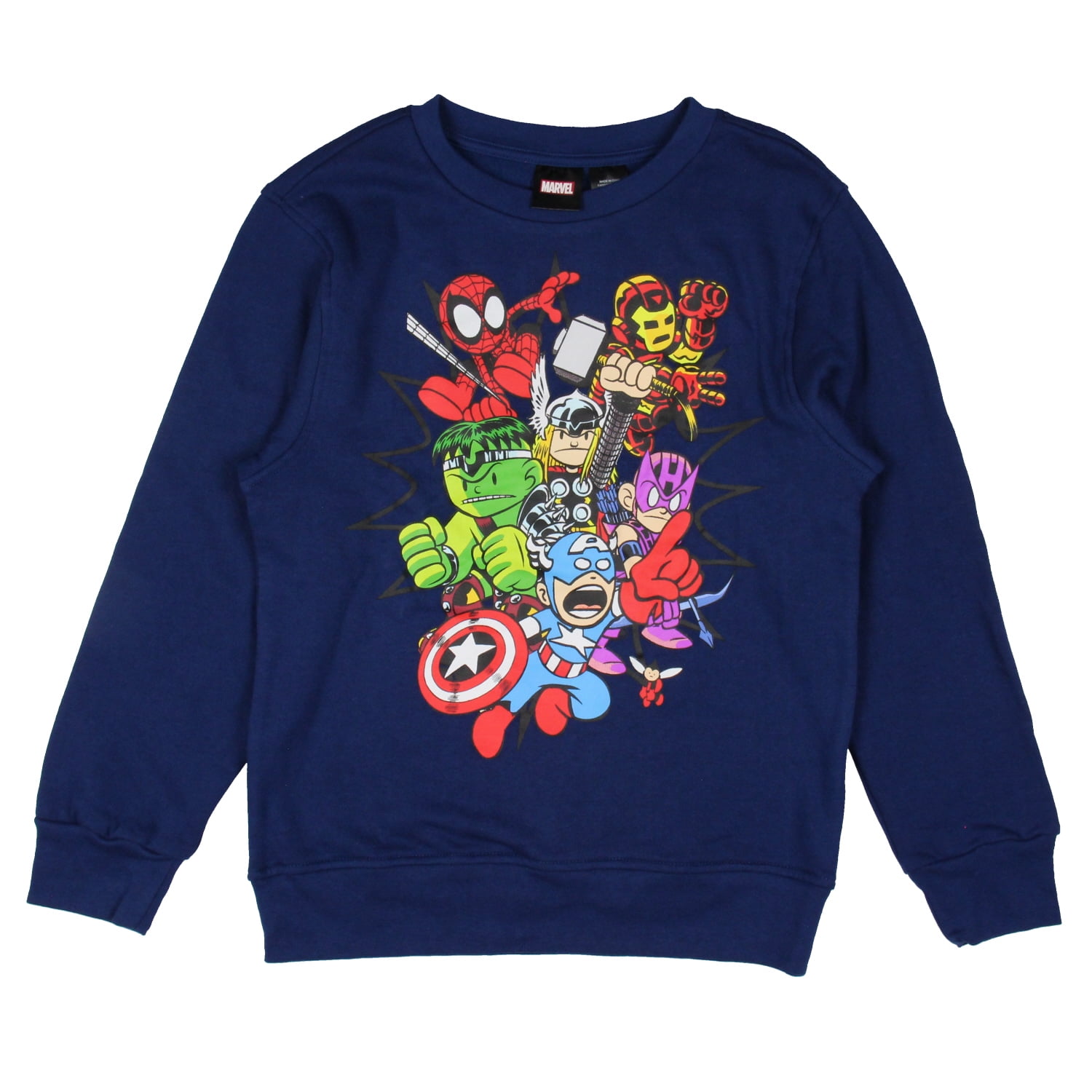 Marvel Comics Boys' The Avengers Movie Team Chibi Pullover Sweatshirt ...