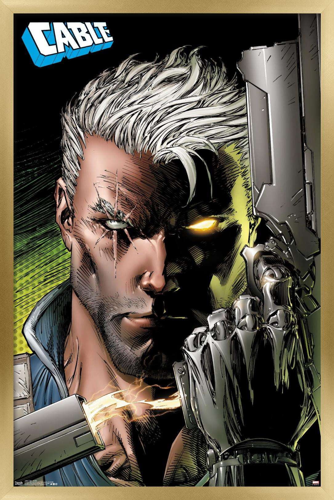 Marvel Comics - Cable Profile Wall Poster, 14.725" x 22.375", Framed ...