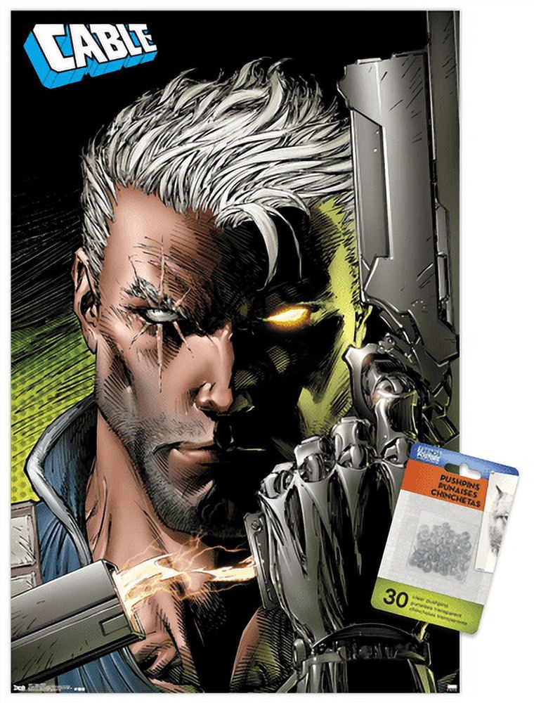 Marvel Comics - Cable Profile Wall Poster with Push Pins, 14.725" x 22. ...