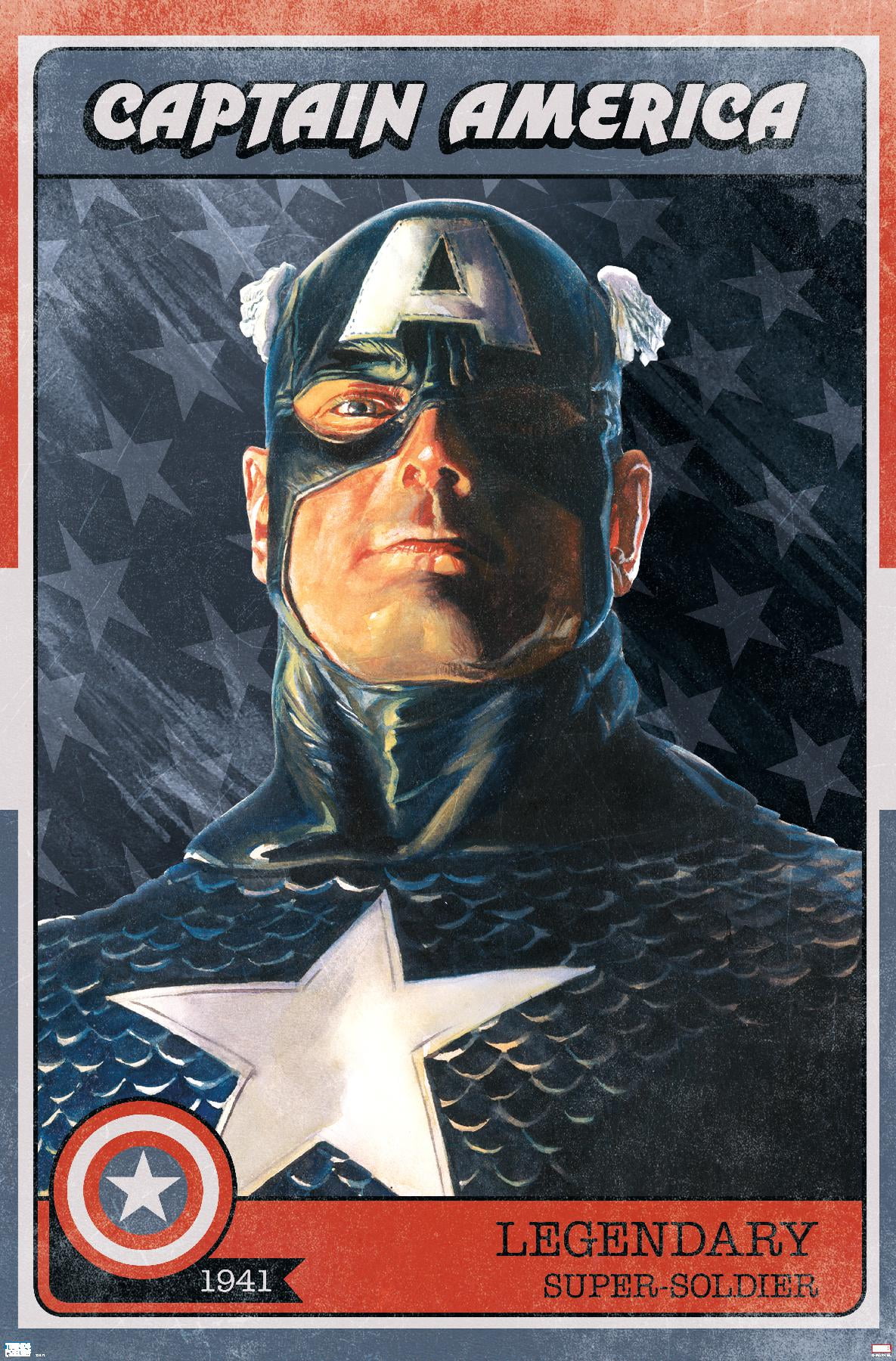 Marvel Comics - Captain America Card Wall Poster, 14.725" x 22.375 ...