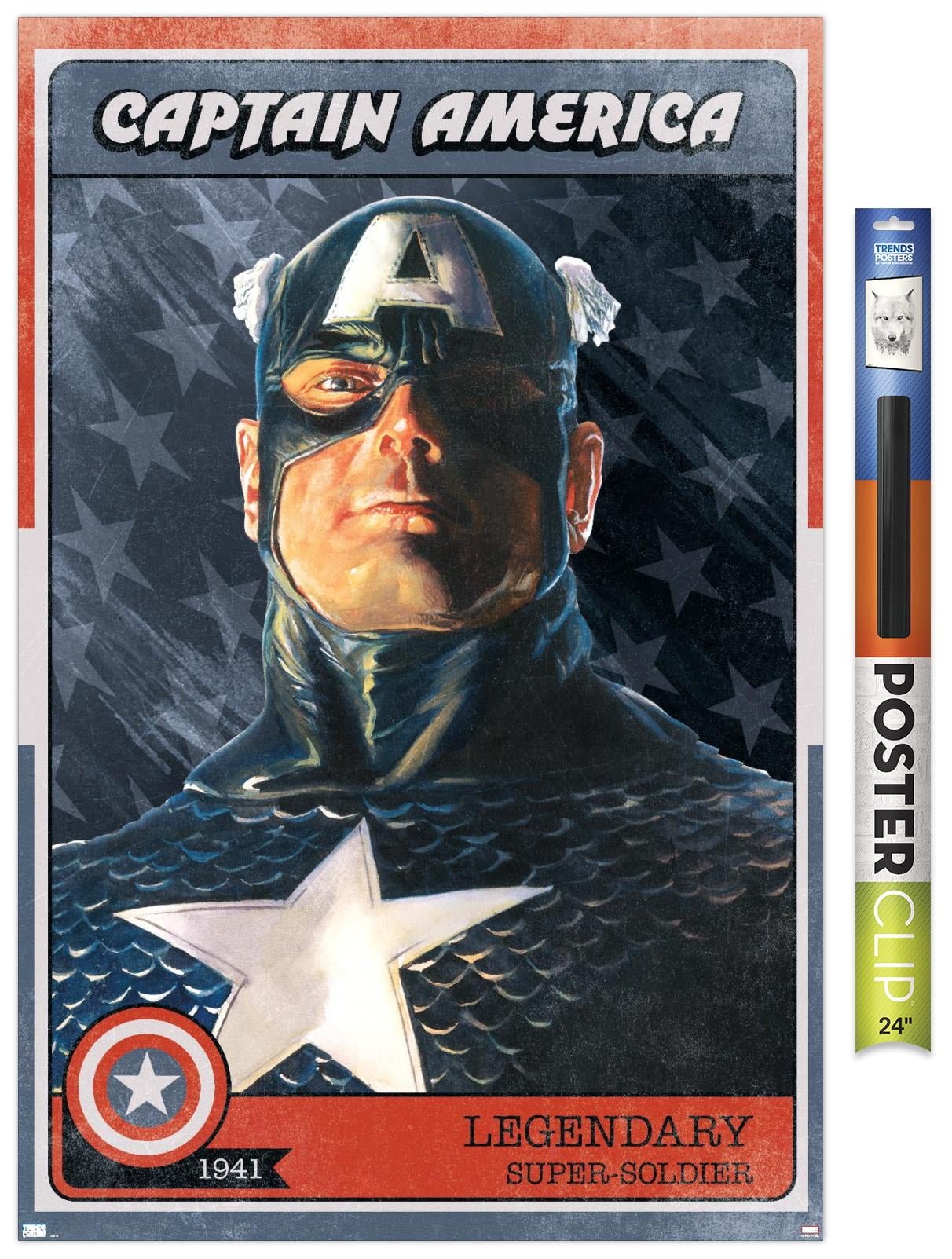 Marvel Comics - Captain America Card Wall Poster, 22.375" x 34 ...