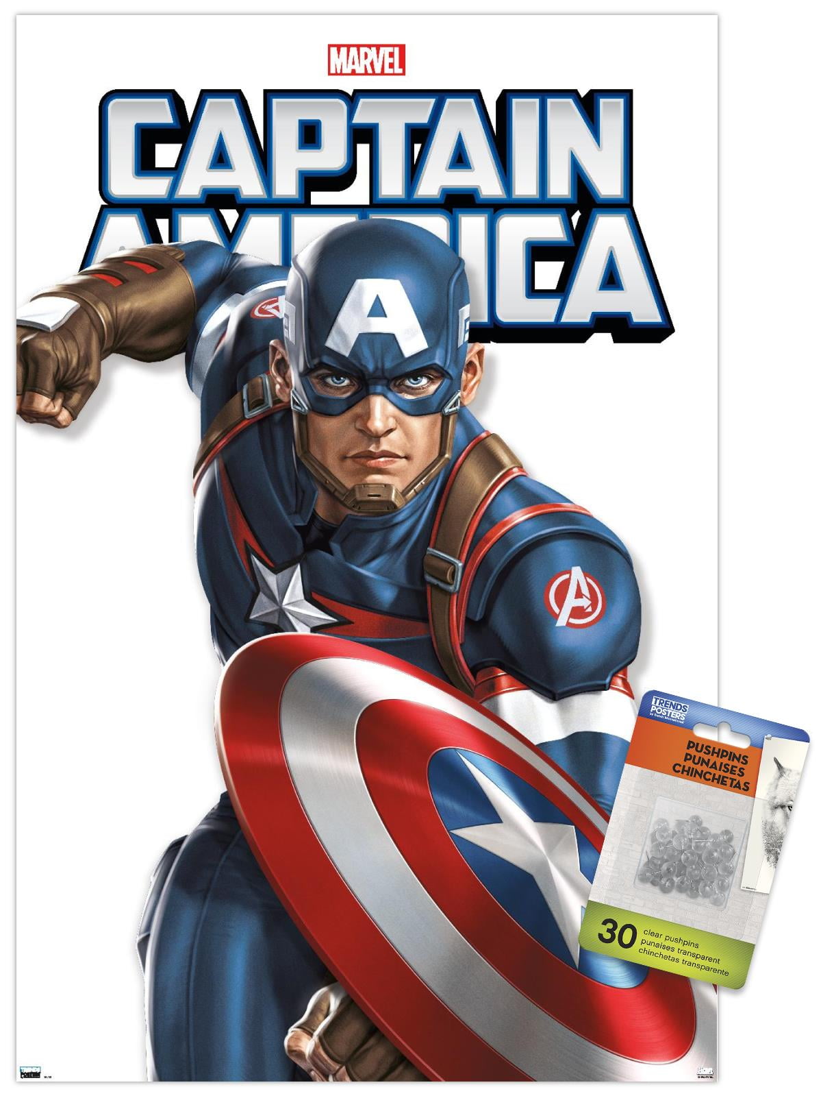 Marvel Comics - Captain America Feature Series Wall Poster with Push ...