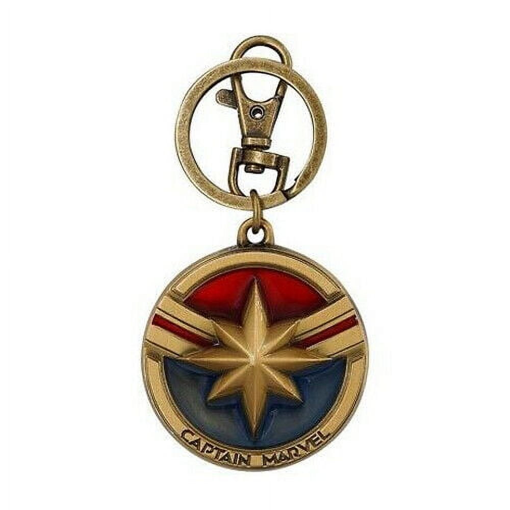 Marvel Comics Captain Marvel Logo Colored Pewter Keyring Key Chain Gift ...
