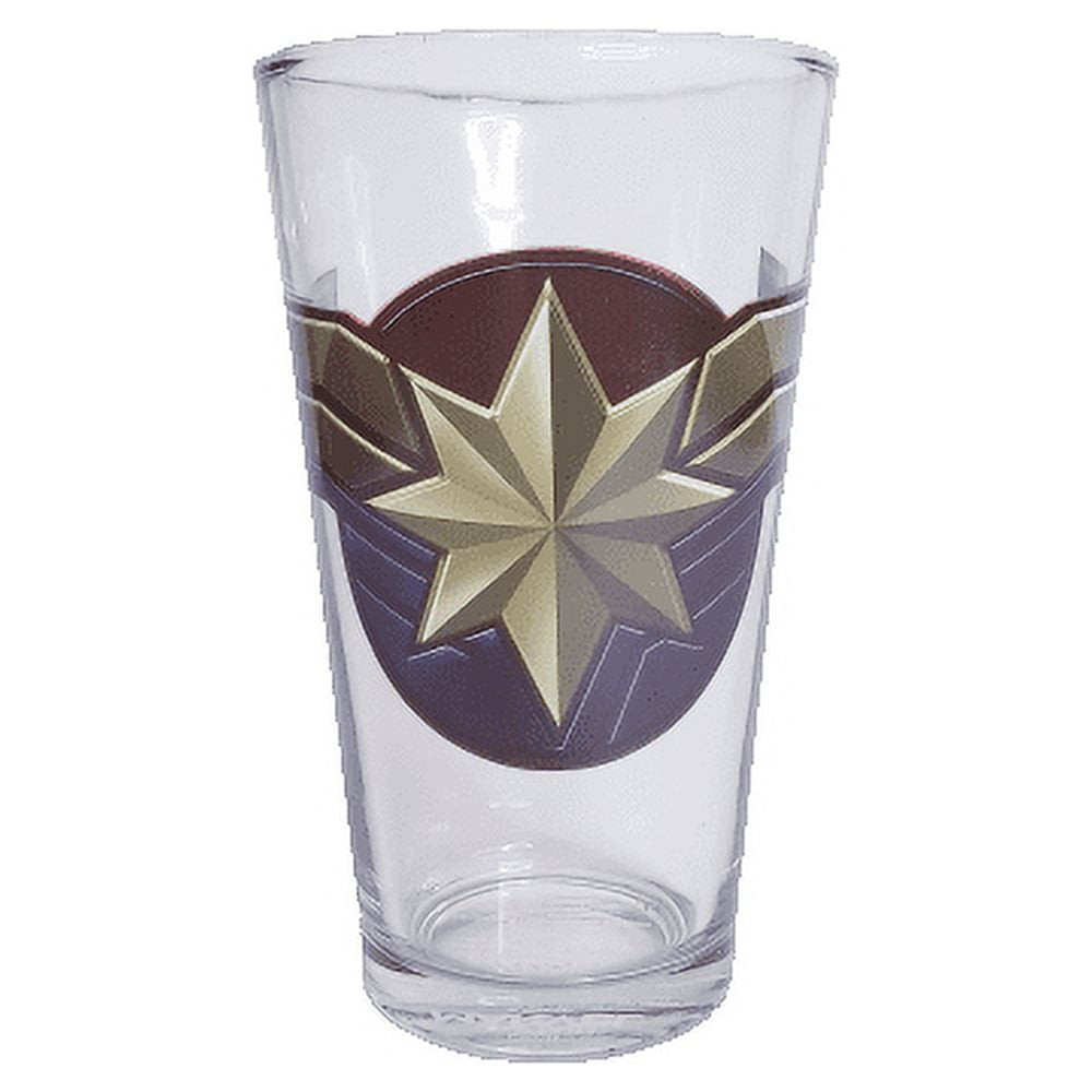 Silver Buffalo Captain Marvel 16oz Collectible Pint Glass - Character ...