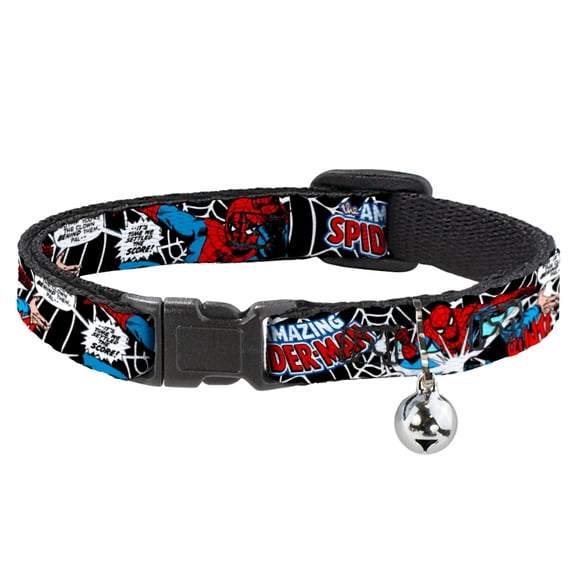 Marvel Comics Cat Collar, Breakaway Collar with Bell, Spider Man In ...