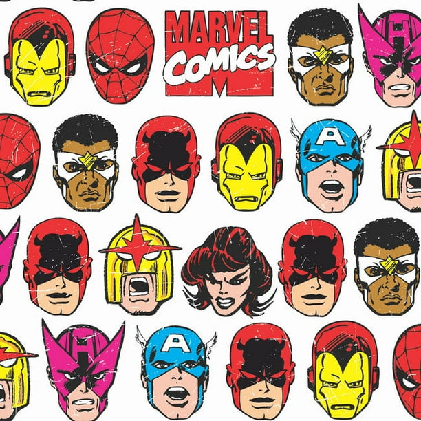 Marvel Comics Classic Faces Peel & Stick Wallpaper - Walmart.com