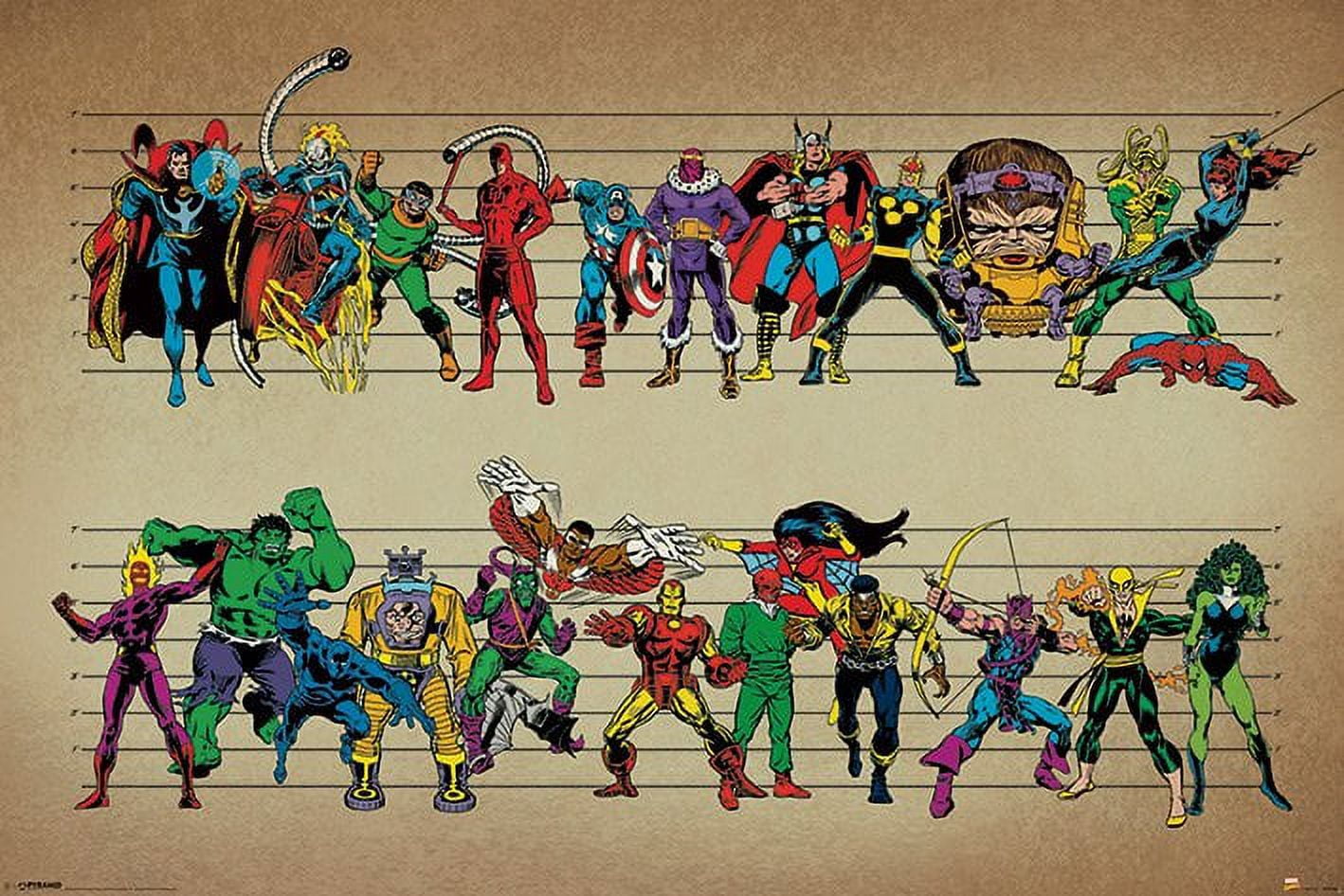 Marvel Comics - Comic Poster / Print (Heroes & Villains - Line-Up ...