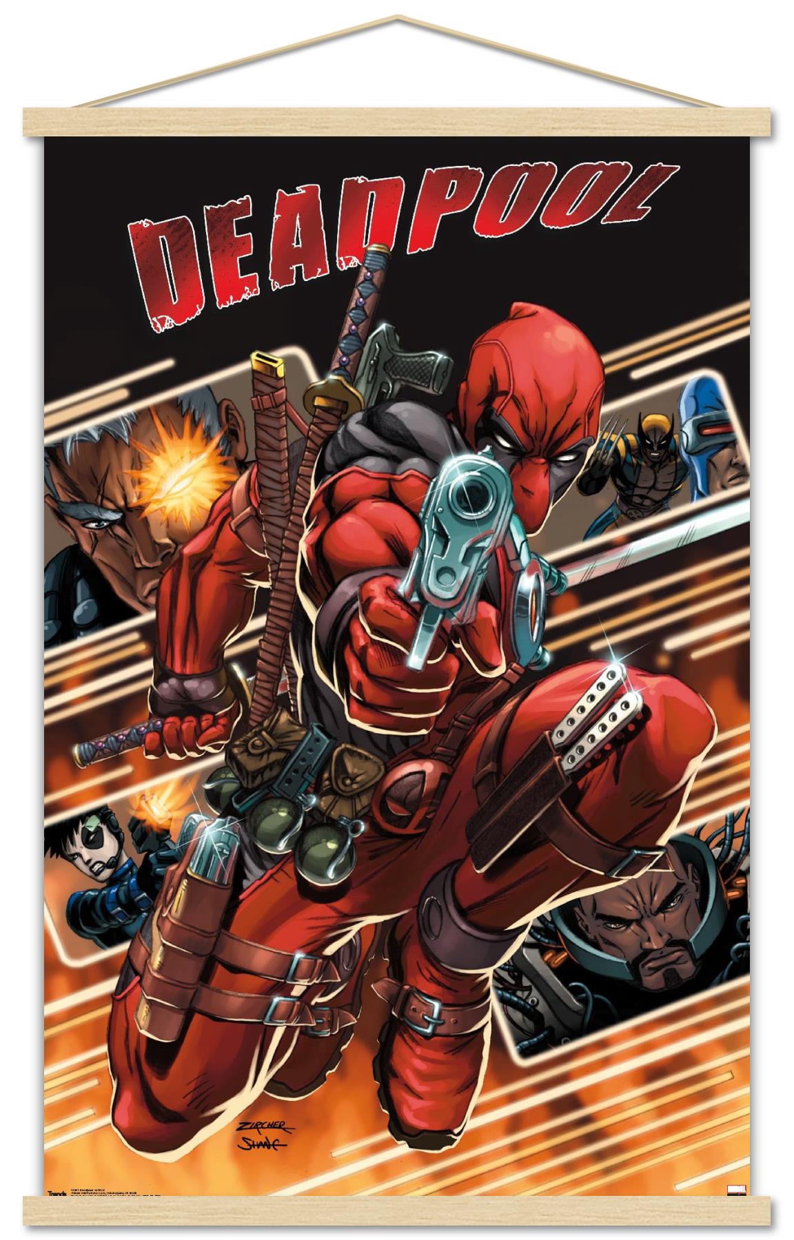 Marvel Comics - Deadpool - Attack Collage Wall Poster with Wooden ...