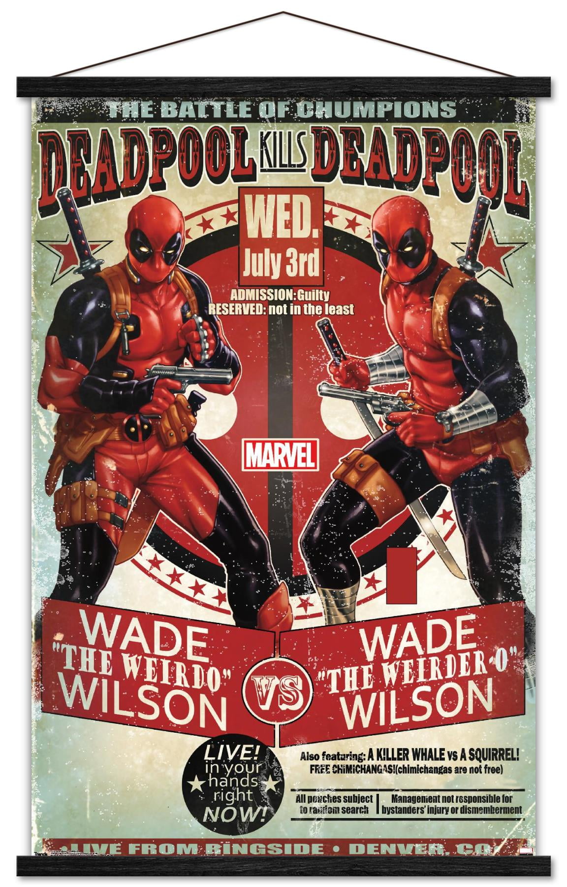 Marvel Comics - Deadpool - Chumpions Wall Poster with Wooden Magnetic ...