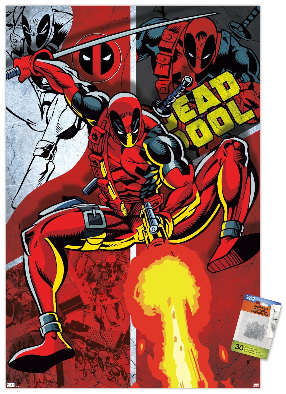 Marvel Comics Deadpool - Collage Wall Poster with Push Pins, 22.375" x ...