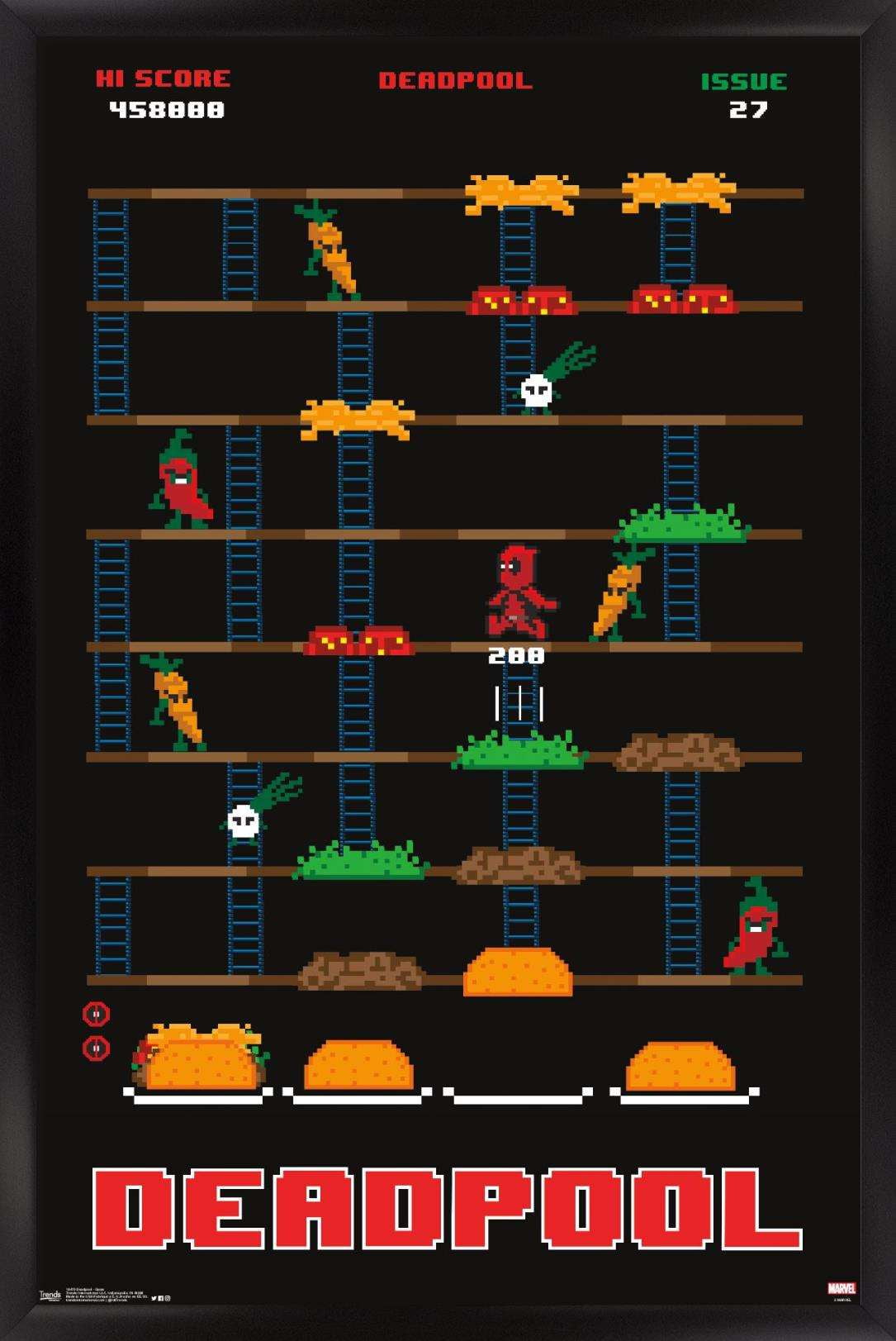 Marvel Comics - Deadpool - Game Wall Poster, 14.725" x 22.375", Framed ...