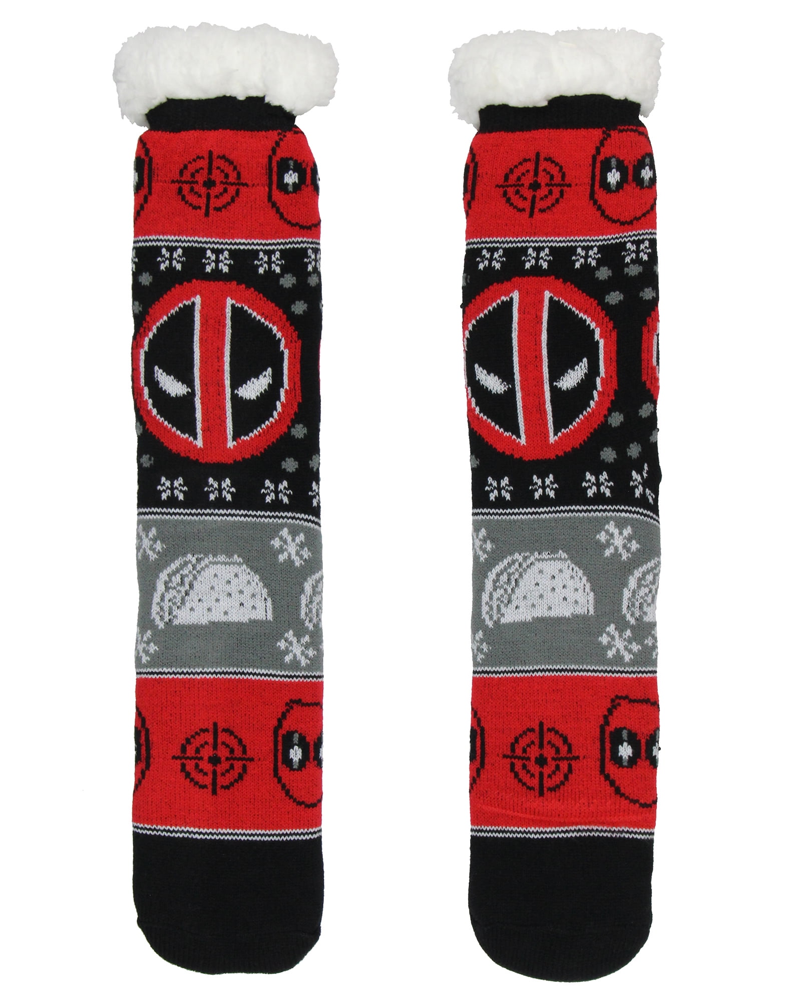 Marvel Comics Deadpool Men's Ugly Christmas Sweater Knit Deadpool Tacos ...