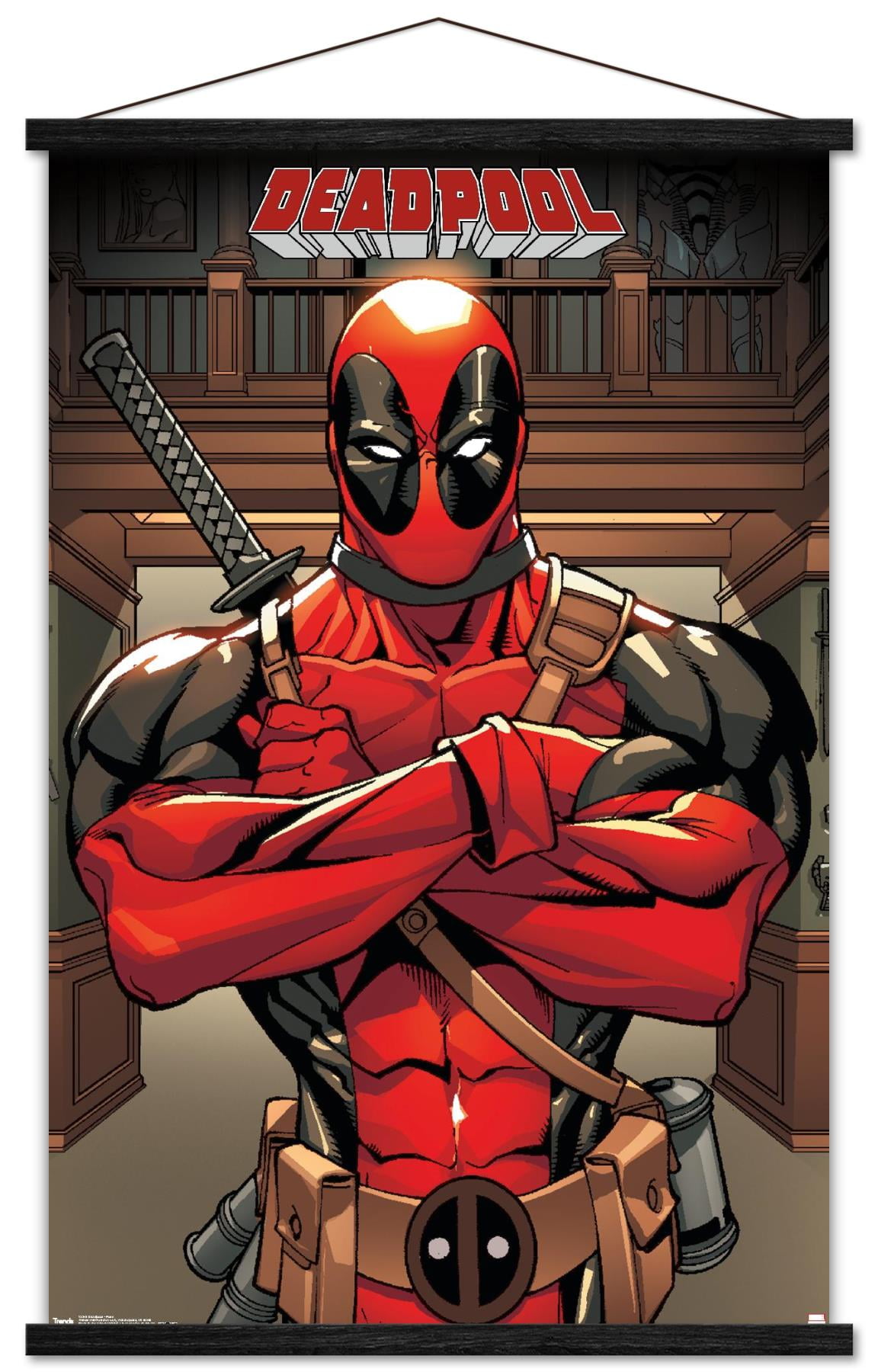 Marvel Comics - Deadpool - Pose Wall Poster with Wooden Magnetic Frame ...