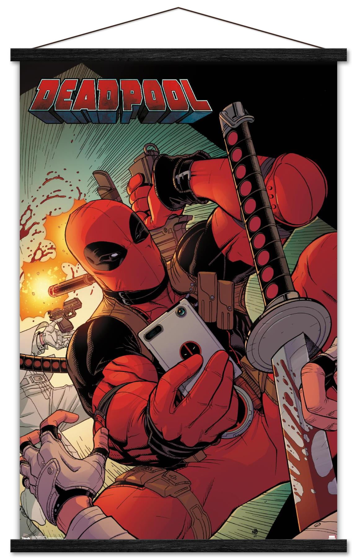 Marvel Comics - Deadpool - Selfie Wall Poster with Wooden Magnetic ...