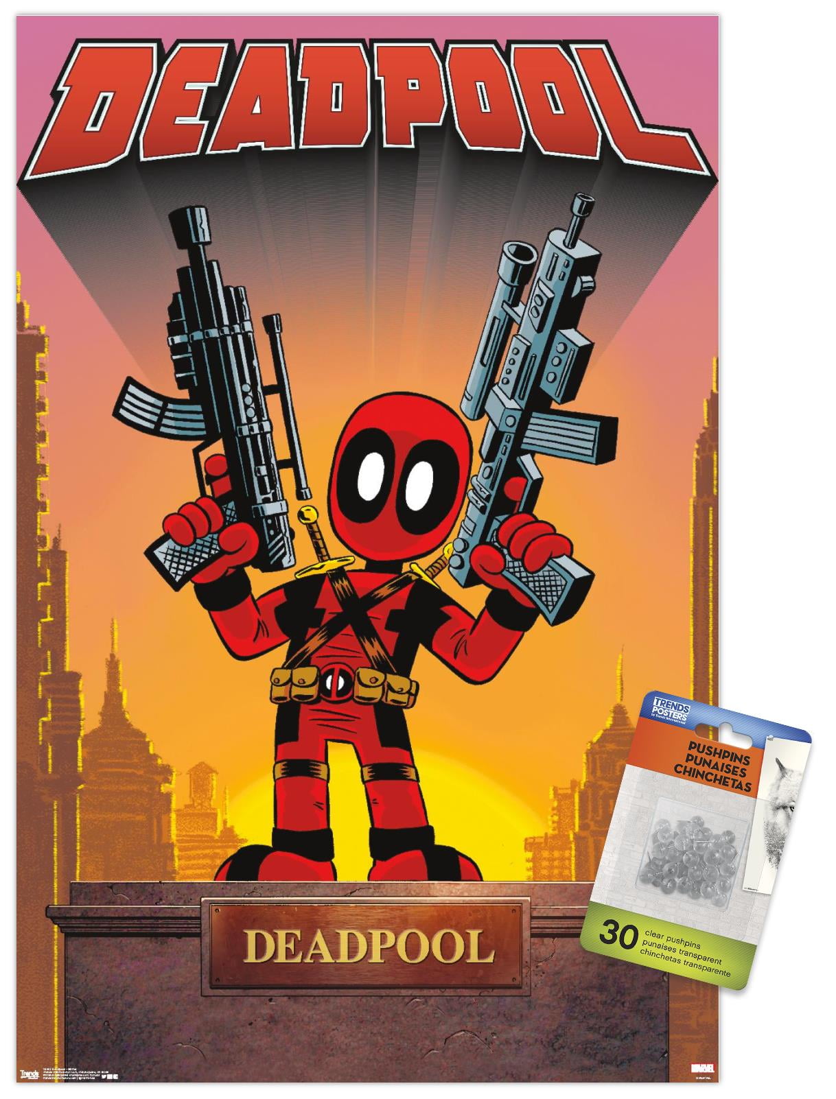 Marvel Comics - Deadpool - Statue Wall Poster with Push Pins, 14.725" x ...