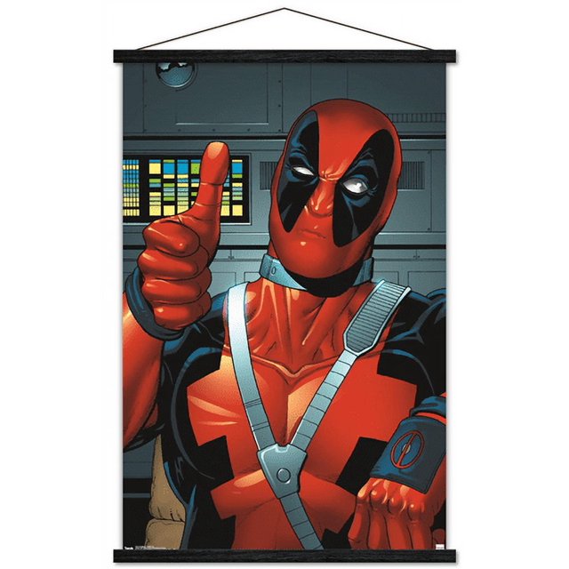 Marvel Comics - Deadpool - Thumbs Up Wall Poster with Magnetic Frame ...