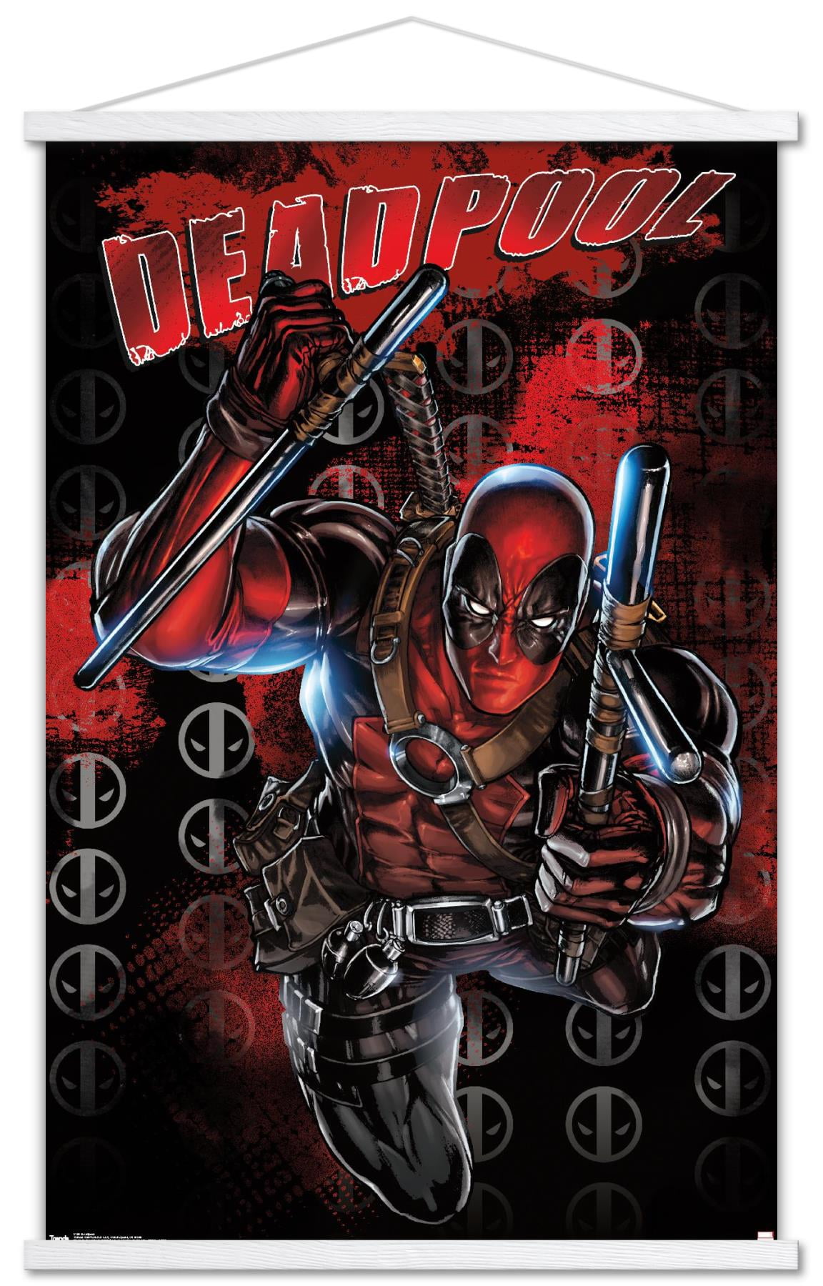 Marvel Comics - Deadpool Wall Poster with Wooden Magnetic Frame, 22.375 ...