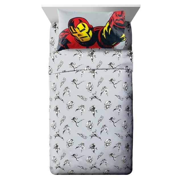 Marvel Comics Avengers Superhero Twin Sheet Set, Hulk & Captain America ...