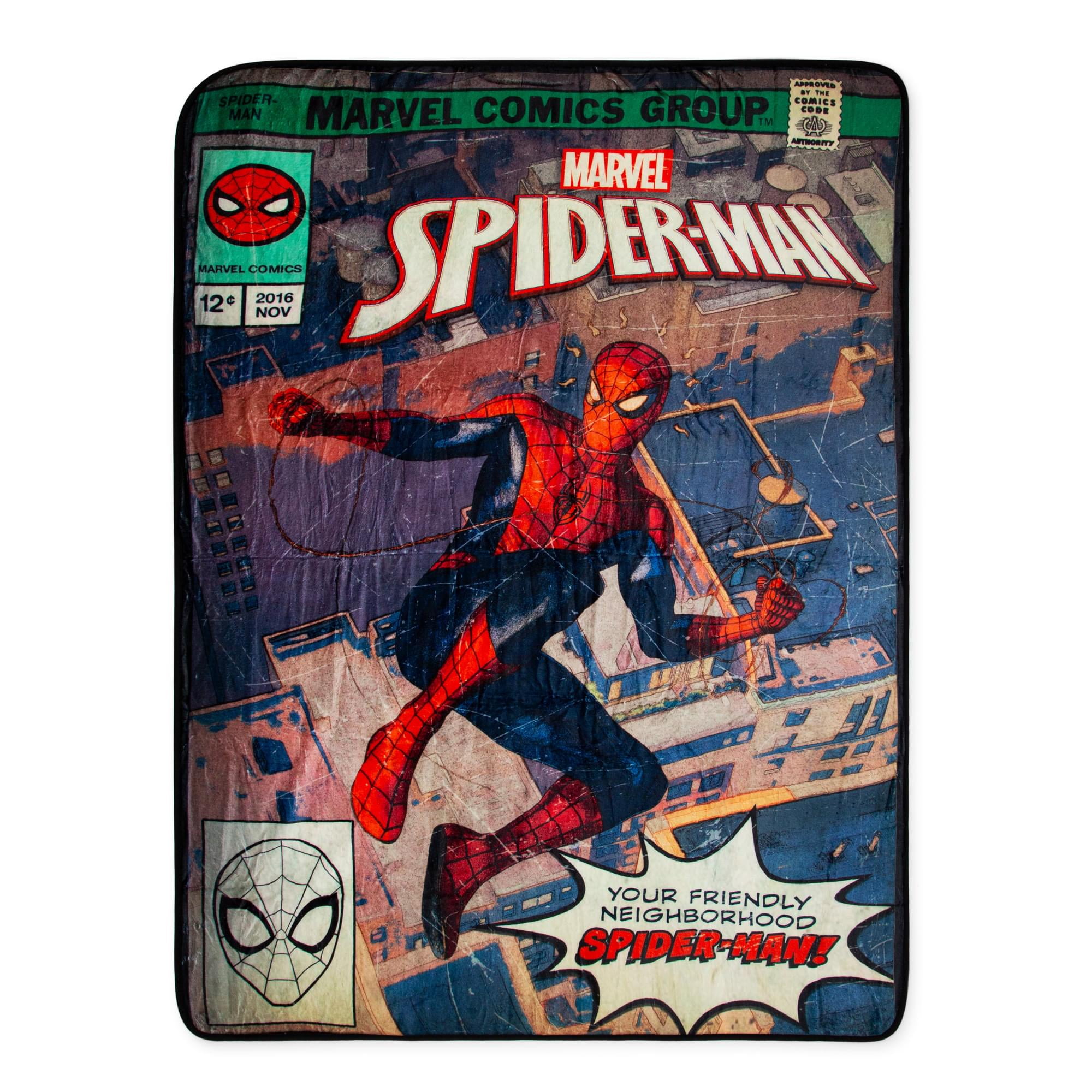 Marvel Comics Friendly Neighborhood Spider-Man Throw Blanket | 45 x 60 ...