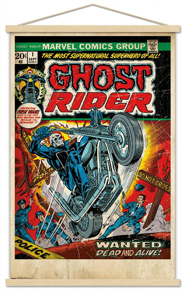 Marvel Comics - Ghost Rider - Cover #1 Wall Poster with Wooden Magnetic ...