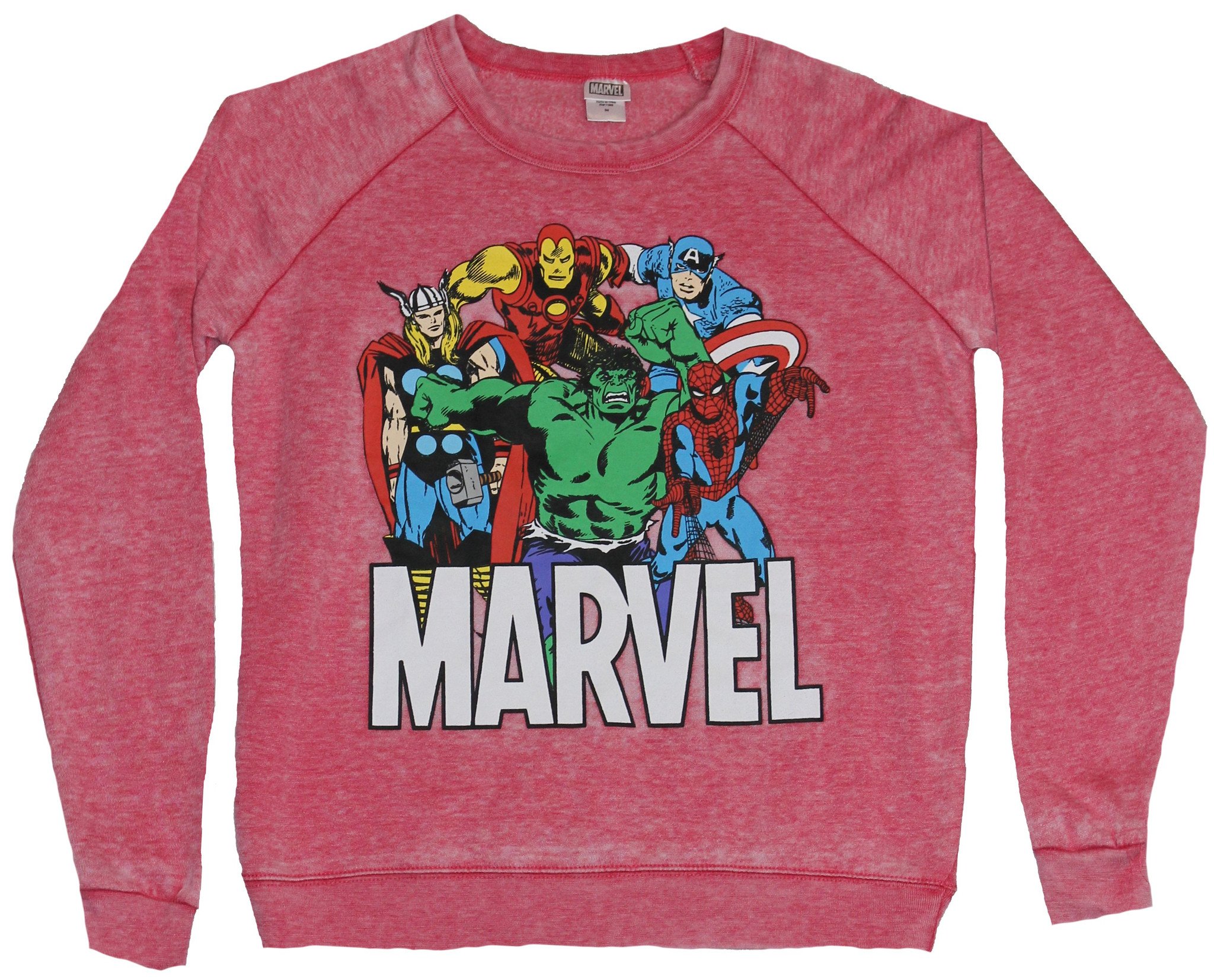 Marvel Comics Girls Juniors Light Sweatshirt - Avenger Group Over ...