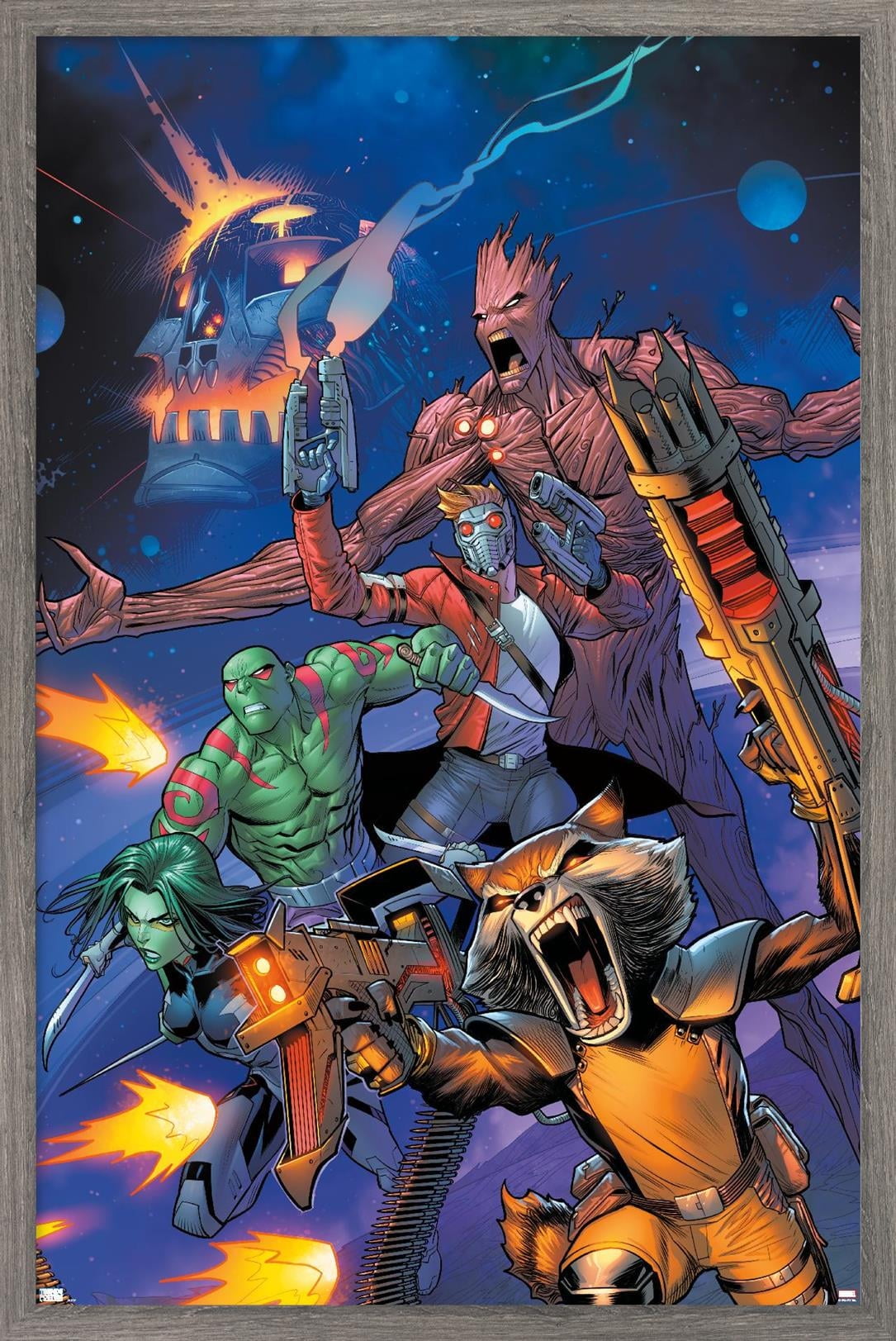 Marvel Comics Guardians of the Galaxy - Group Screaming Wall Poster, 22.375" x 34" Framed ...