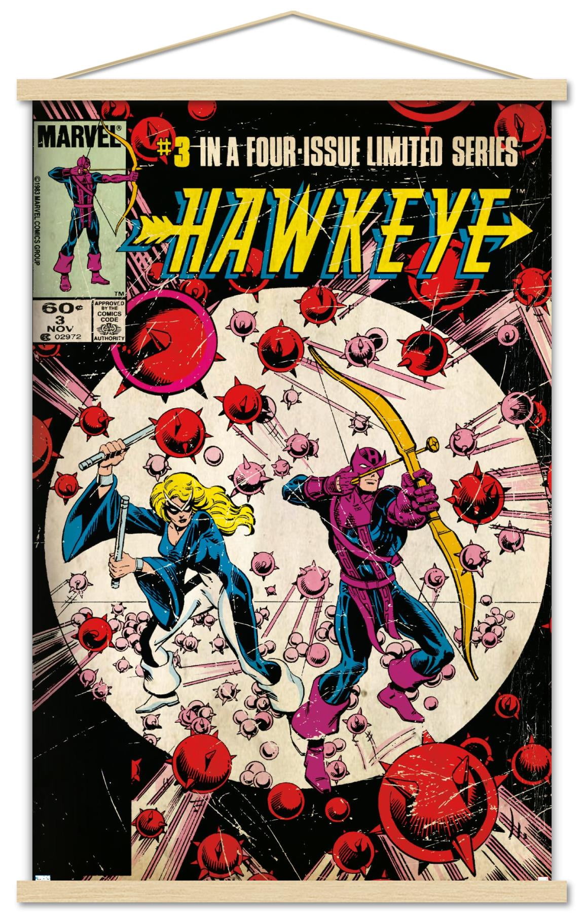 Marvel Comics - Hawkeye - Cover Art Wall Poster with Wooden Magnetic ...