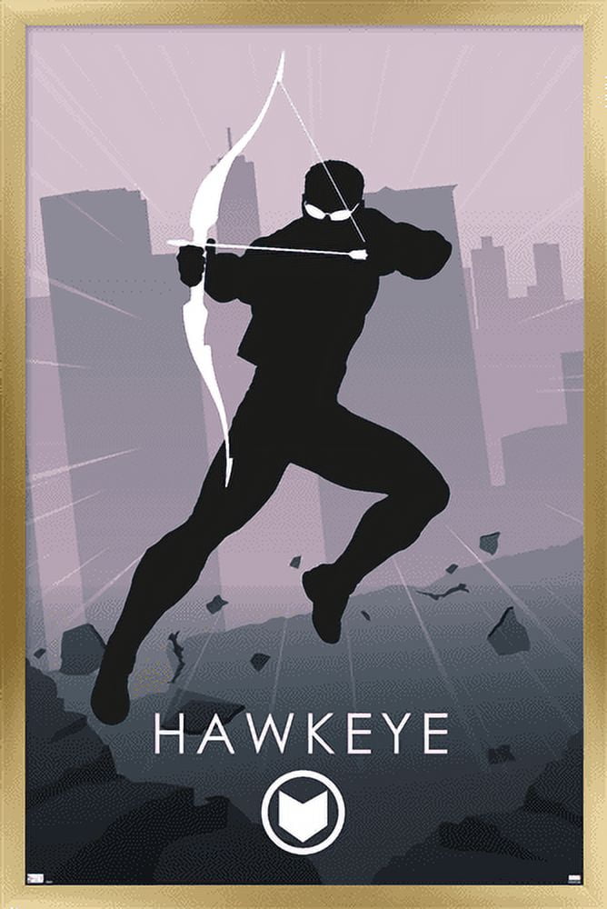 Marvel Comics - Hawkeye - Minimalist Wall Poster, 22.375" x 34", Framed ...