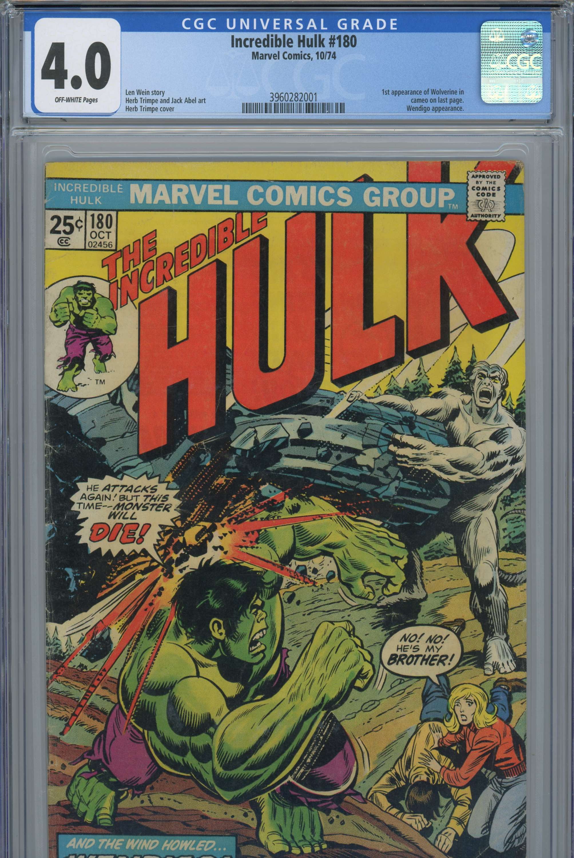 Marvel Comics Incredible Hulk 1974 Comic Book #180 (CGC 4.0) - Walmart.com
