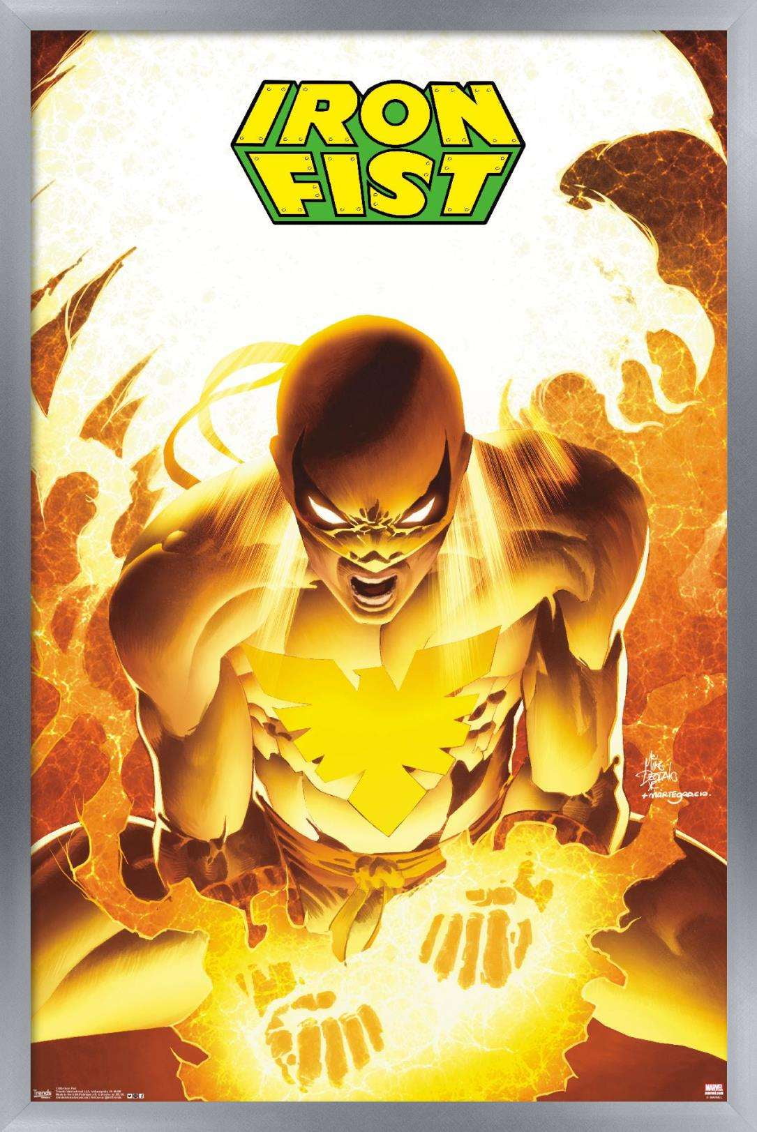 Marvel Comics - Iron Fist Wall Poster, 14.725" x 22.375", Framed ...