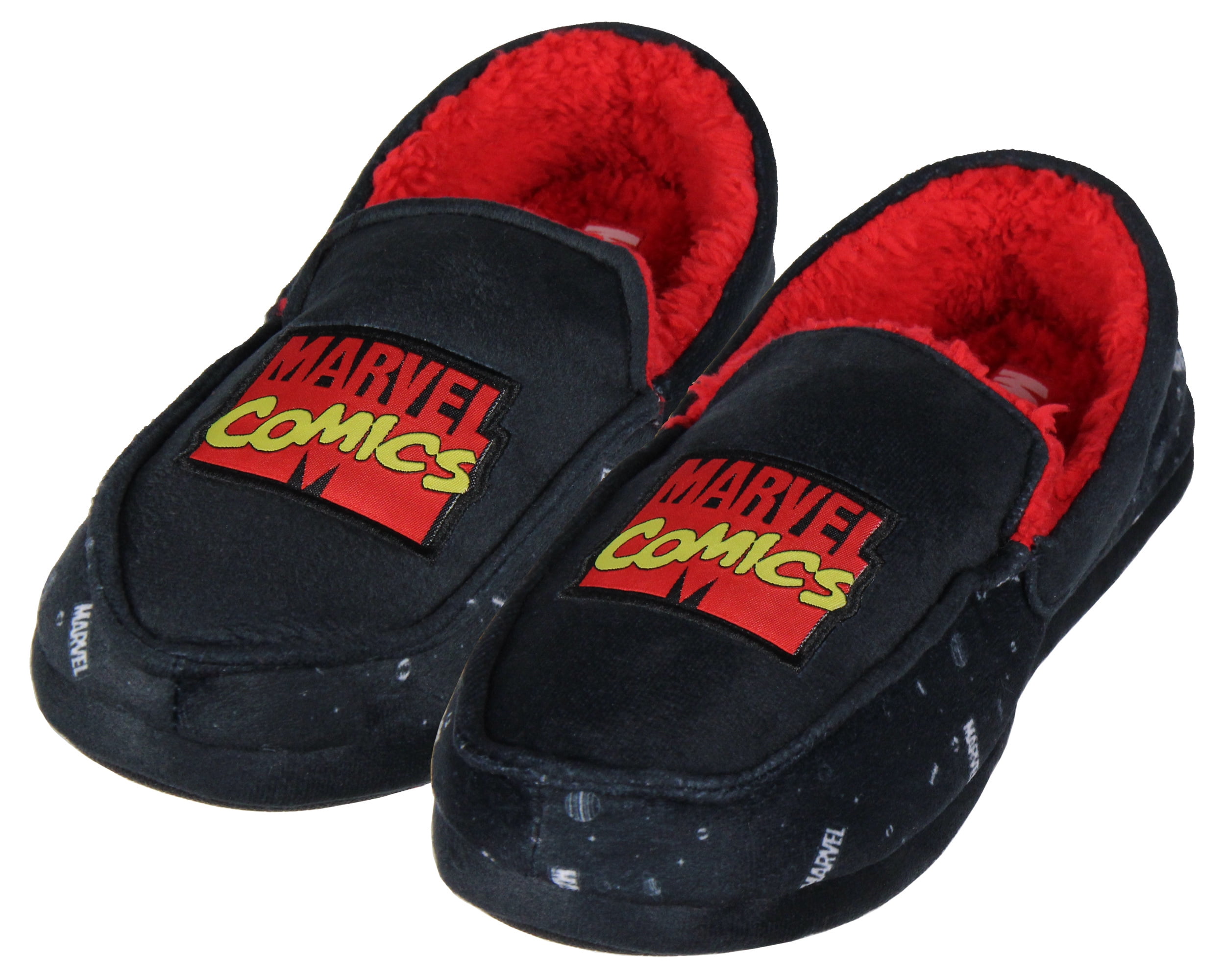 Marvel Comics Logo Design Fleece Lined Foam Slippers For Men Women ...