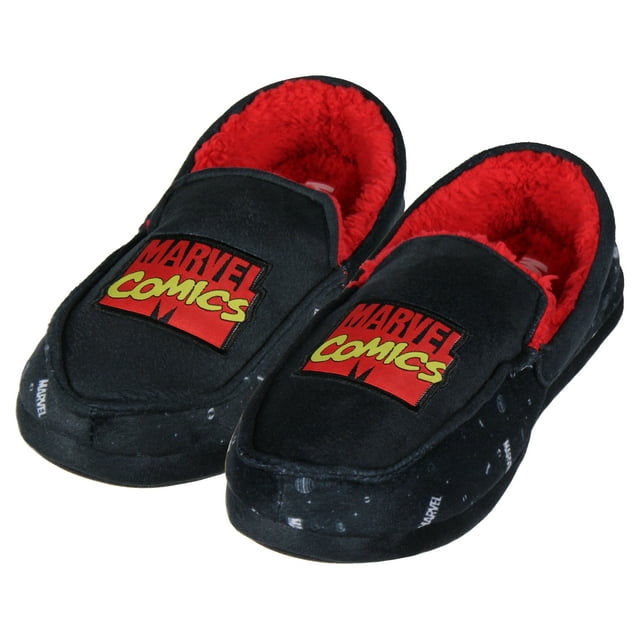 Marvel Comics Logo Design Fleece Lined Foam Slippers For Men Women ...