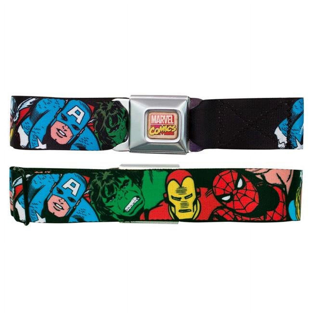 Marvel Comics Logo Full Color Adult's Seatbelt Buckle Belt - 5-Marvel ...