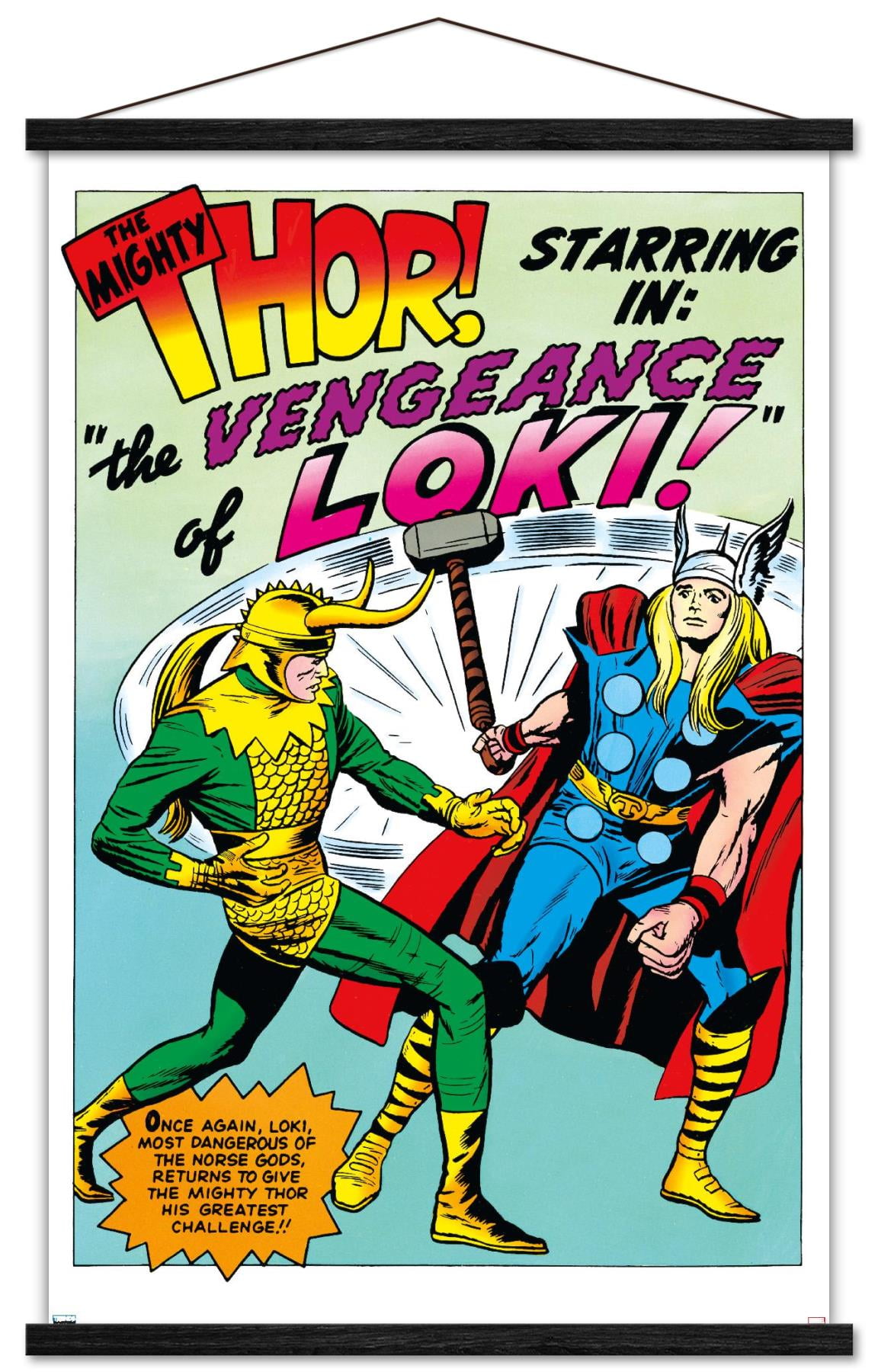 Marvel Comics - Loki - The Might Thor Wall Poster with Wooden Magnetic ...